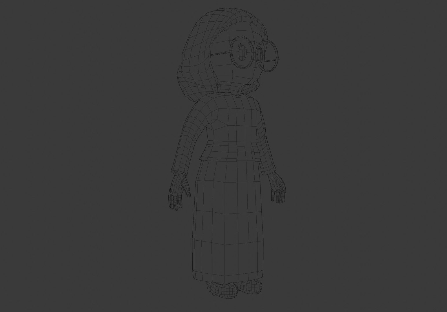 3D Lovely Cartoon Grandma Model - TurboSquid 1930003