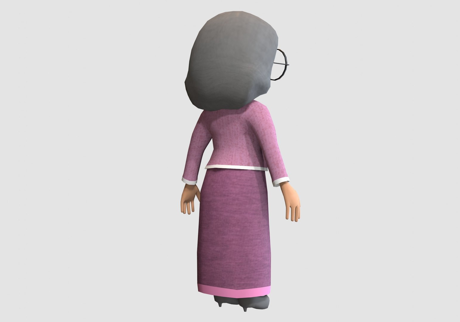 3D Lovely Cartoon Grandma Model - TurboSquid 1930003