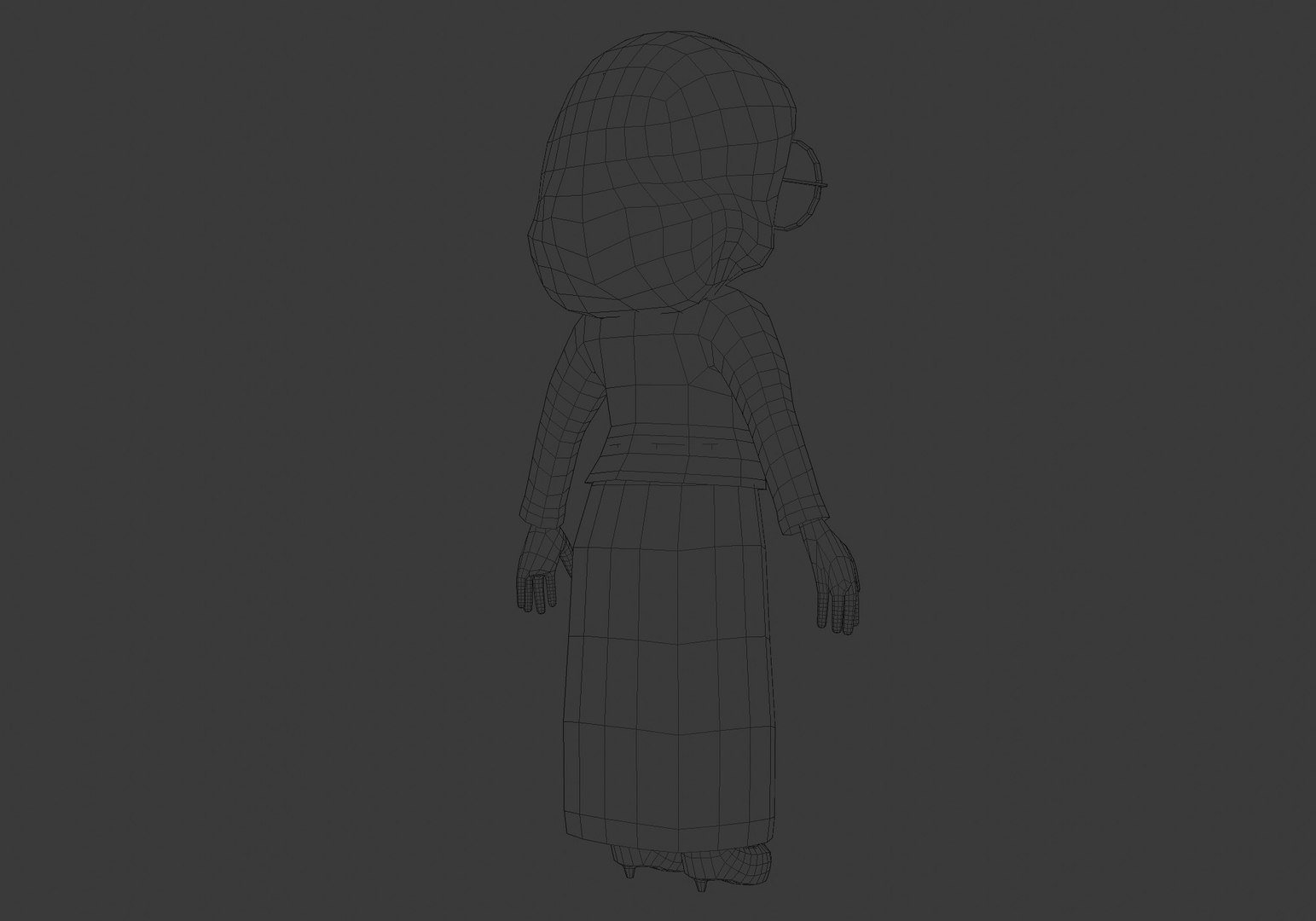 3D Lovely Cartoon Grandma Model - TurboSquid 1930003