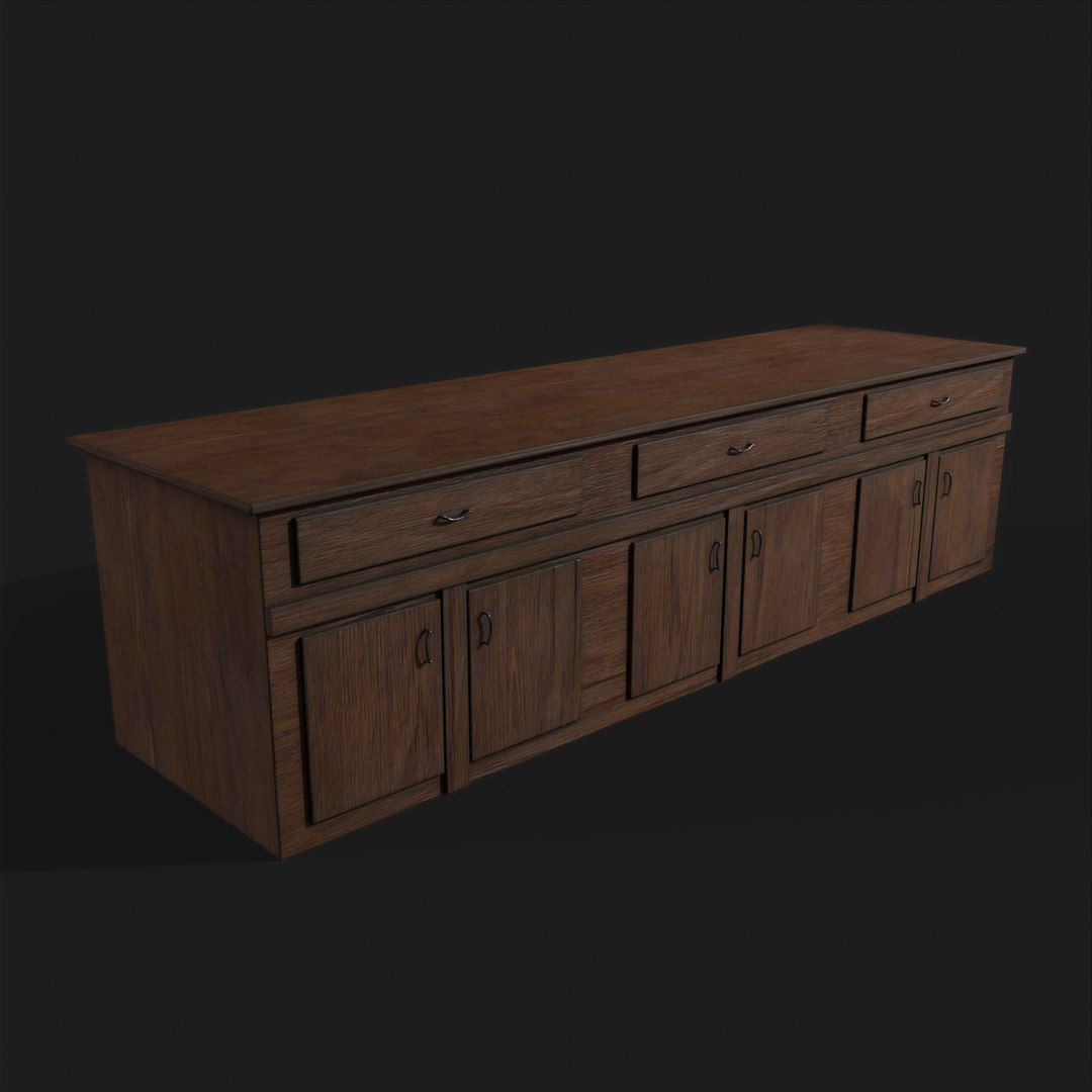 3D Wooden pantry table - TurboSquid 1960447