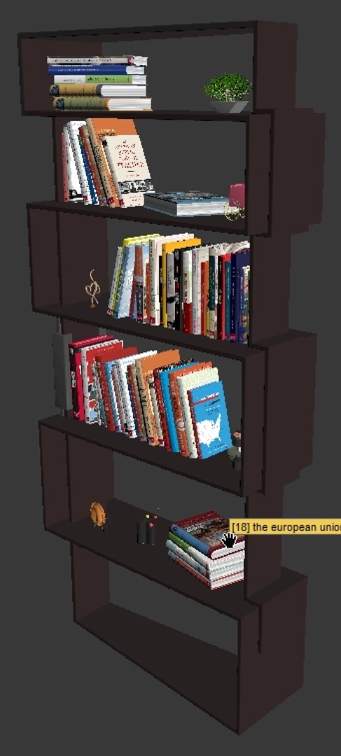 bookcase 18 books 3d max