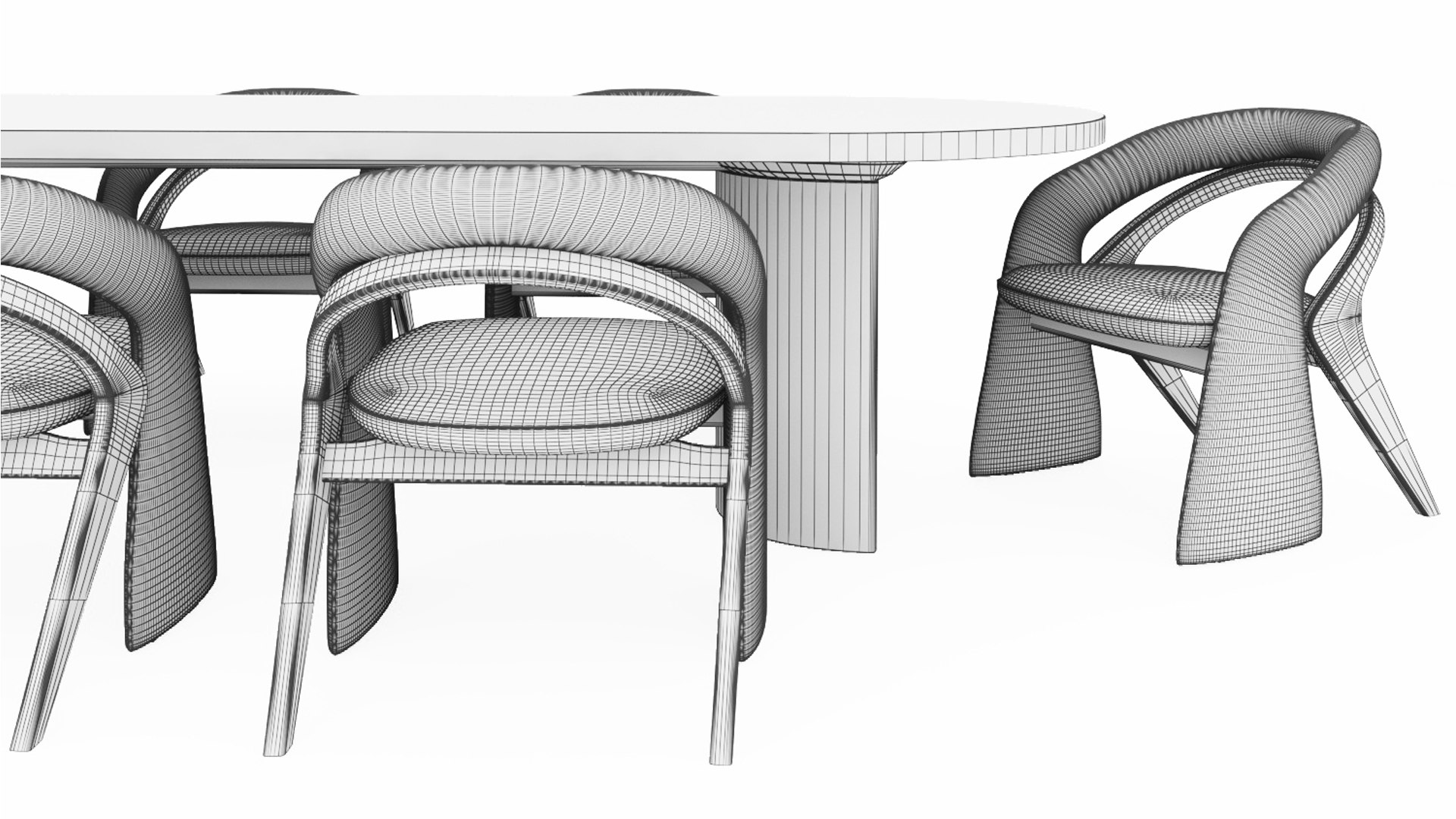 Olga Chair And Blevio Table 3D Model - TurboSquid 2220027