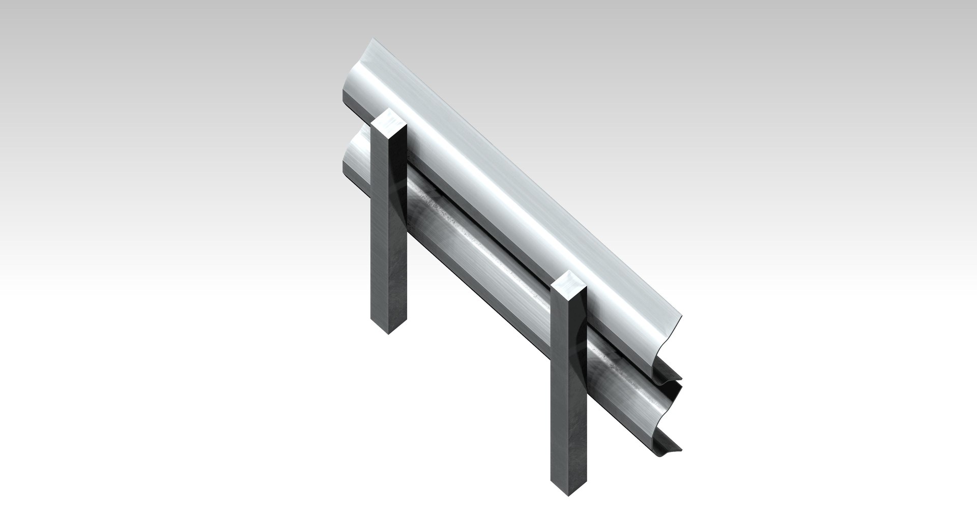 3D model Metal beam crash barrier - TurboSquid 2085387