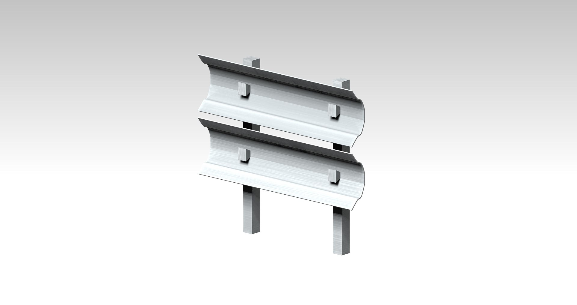 3D model Metal beam crash barrier - TurboSquid 2085387