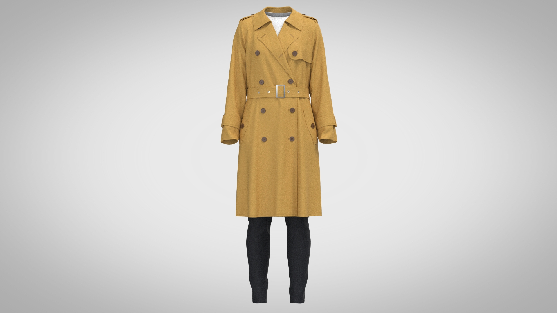 3D Women Trench Coat Outfit Model - TurboSquid 1993166
