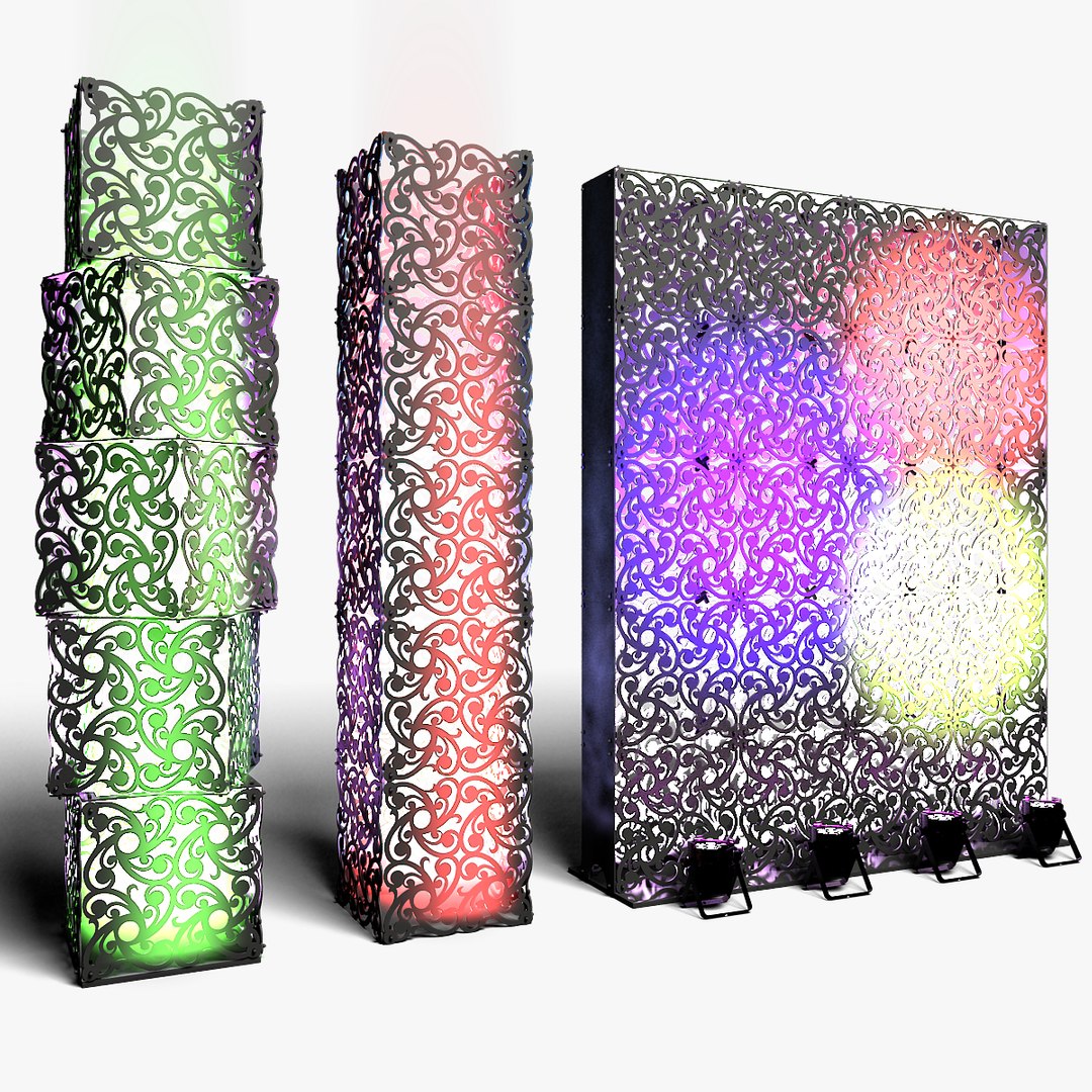 3D Stage Decor 10 - Modular Wall Column - TurboSquid 2063467