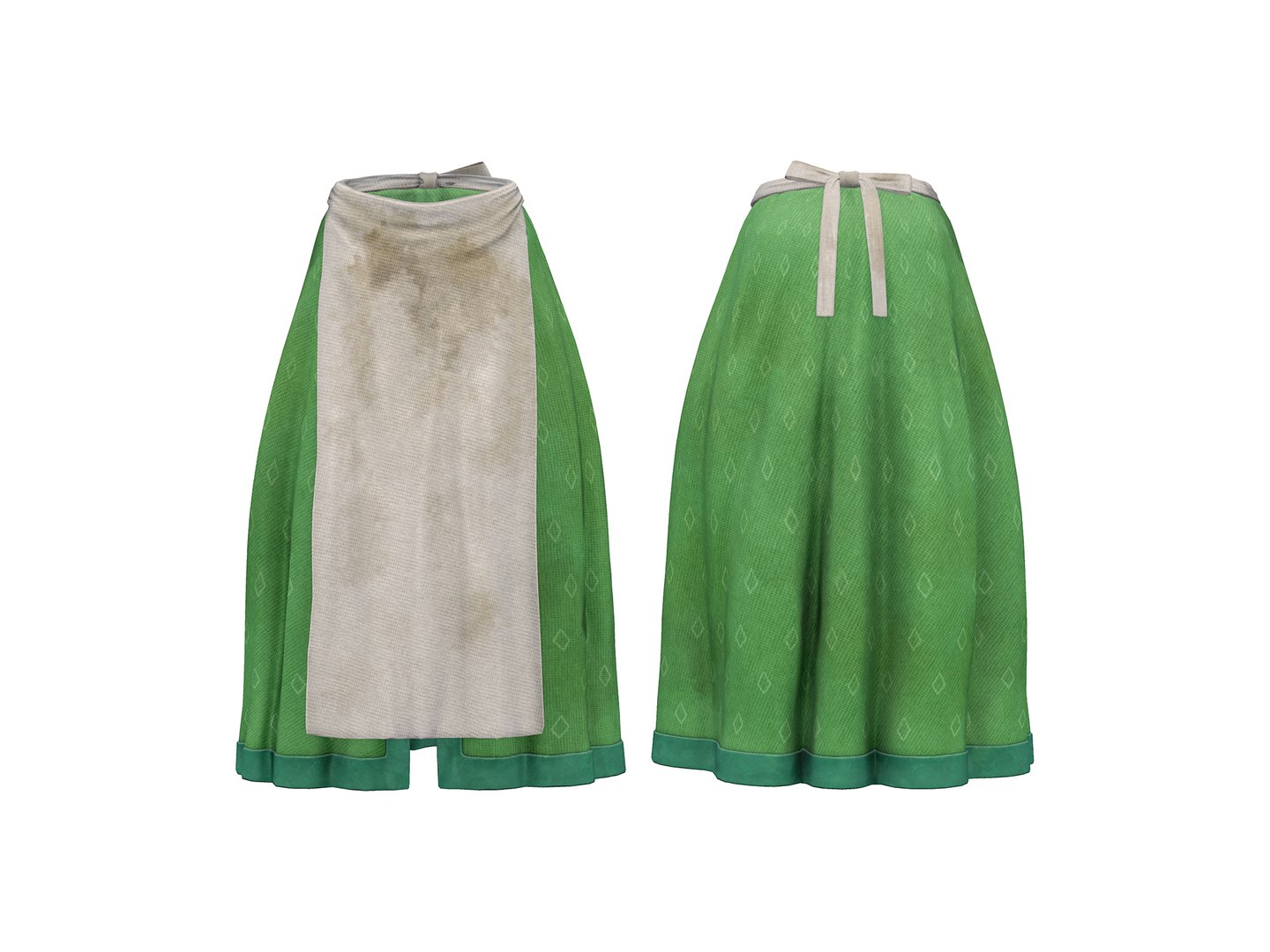 3D Medieval Green Tavern Waitress Outfit - TurboSquid 1903214