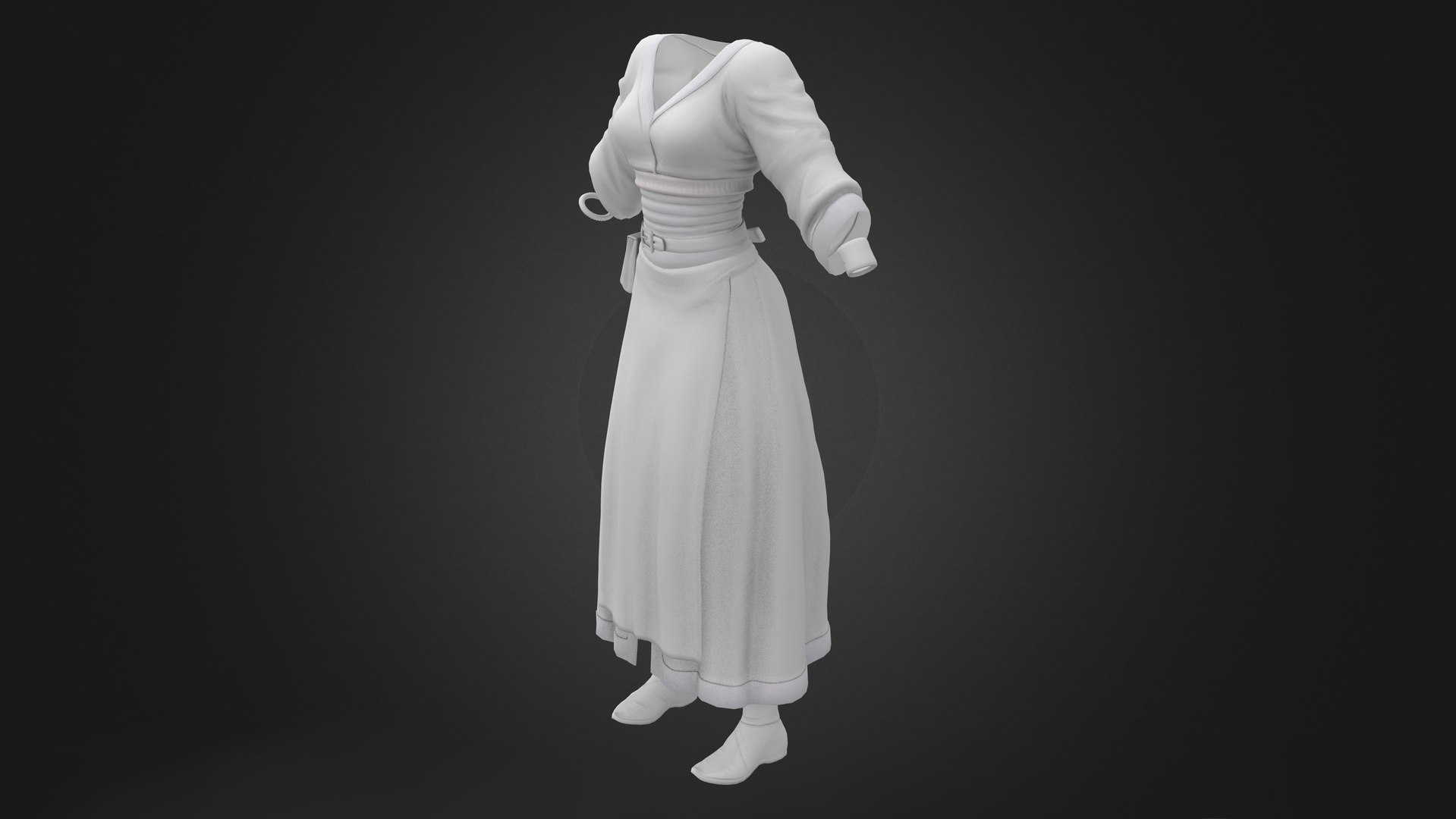 3D Medieval Green Tavern Waitress Outfit - TurboSquid 1903214