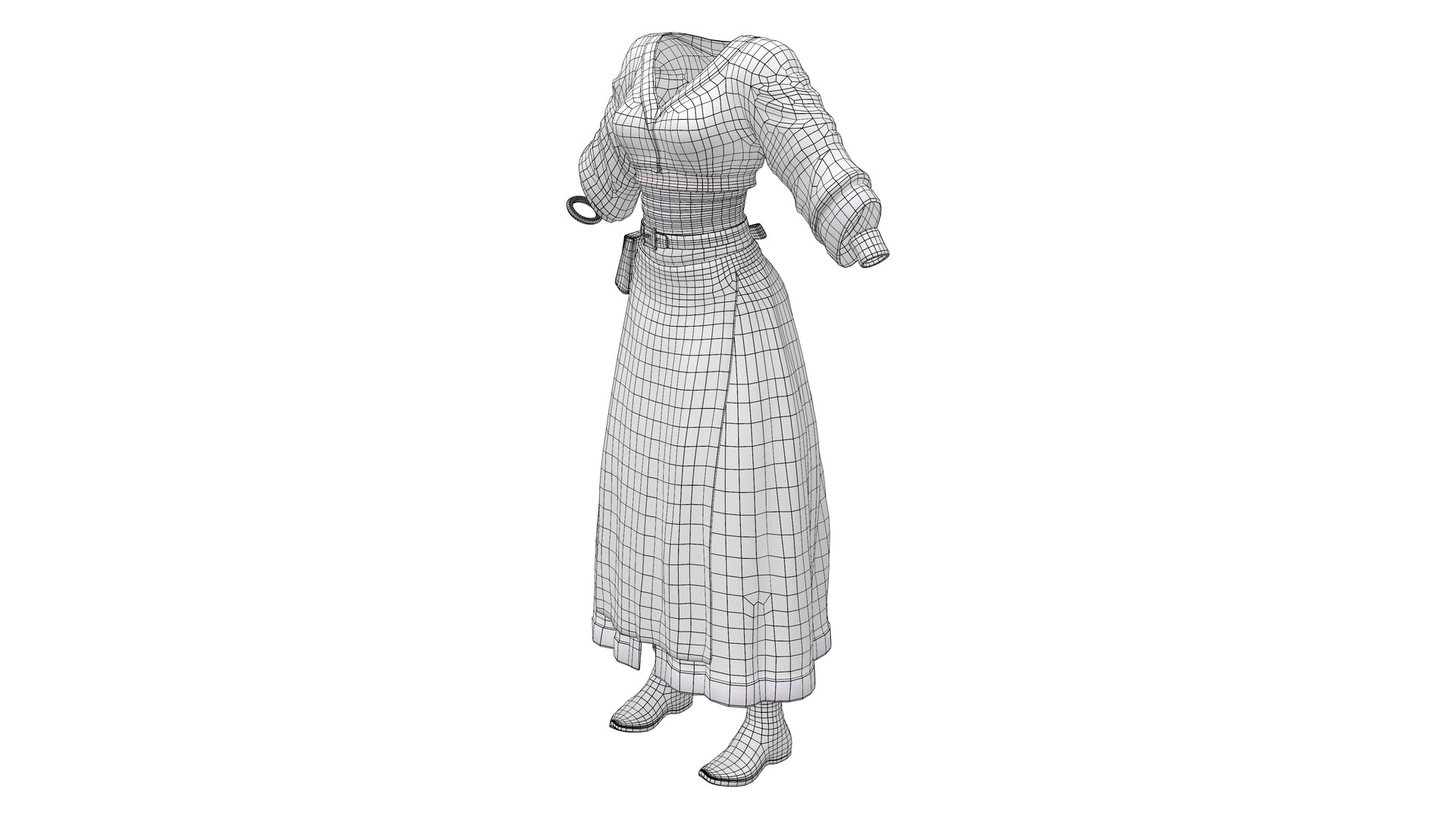 3D Medieval Green Tavern Waitress Outfit - TurboSquid 1903214