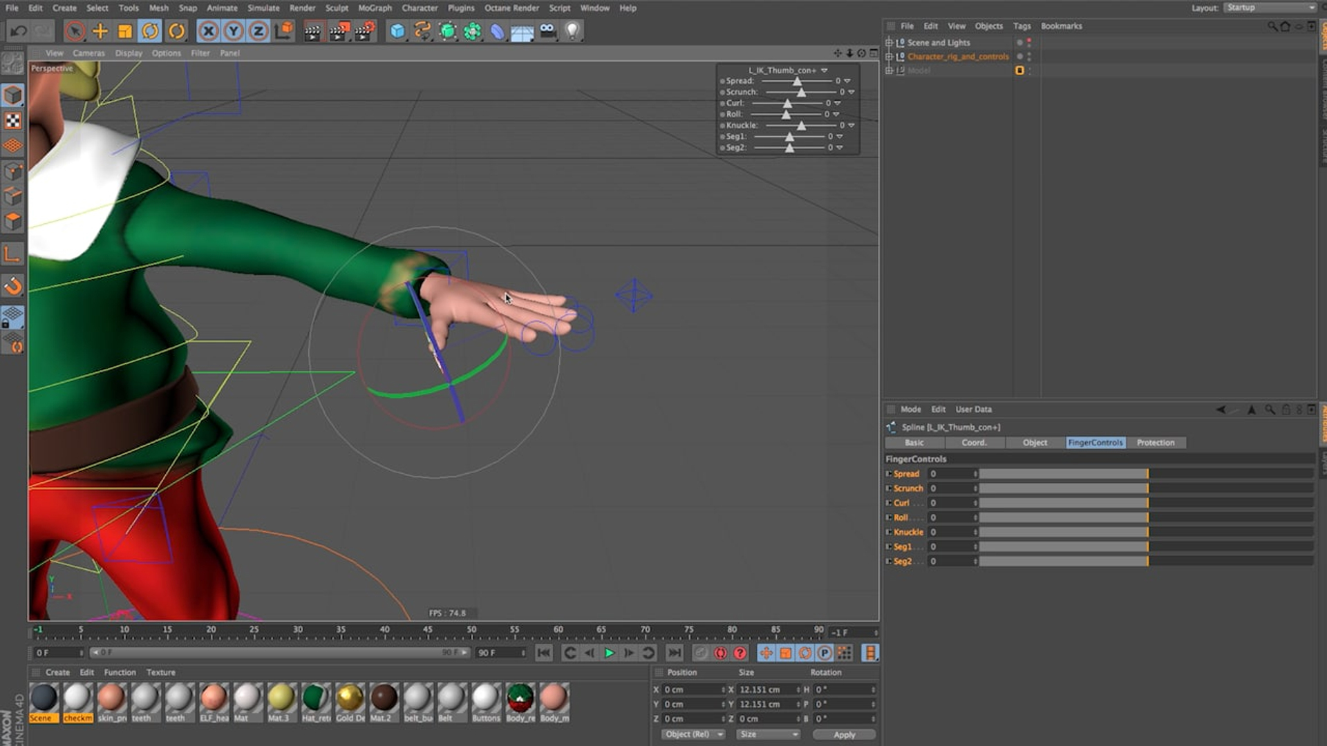 Cinema4d Rigged Christmas Elf