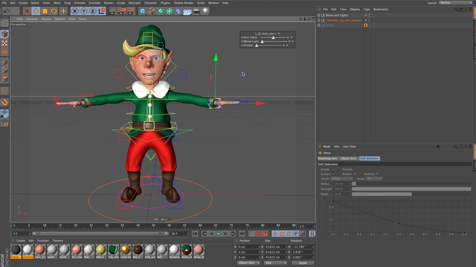 Cinema4d Rigged Christmas Elf