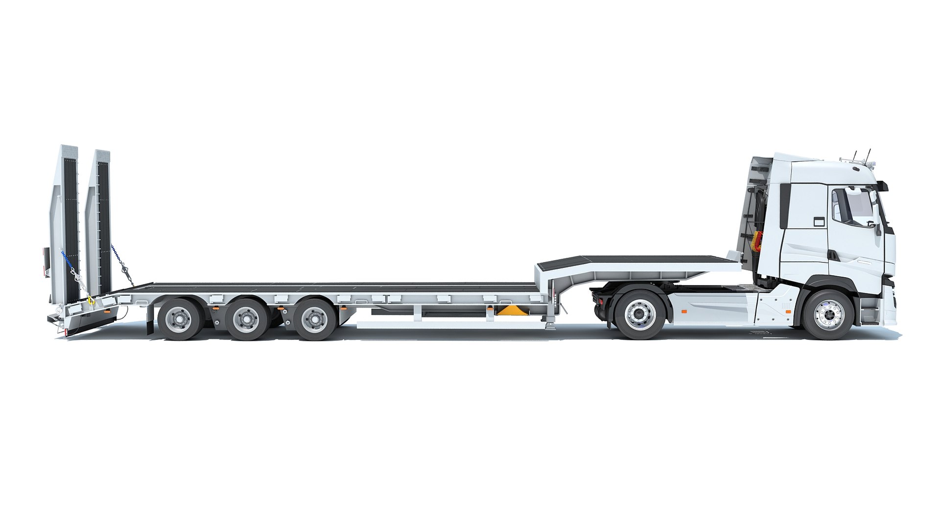 Truck With Platform Trailer 3D - TurboSquid 1959170