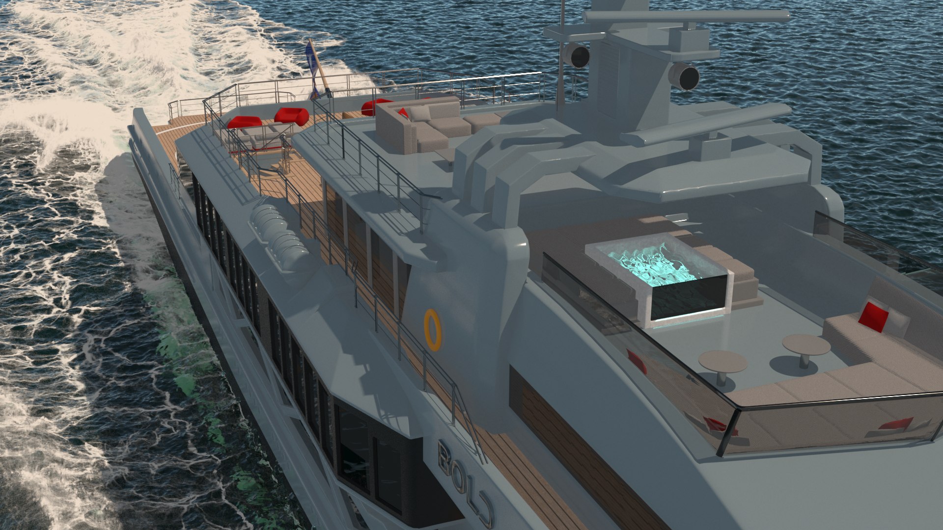 Bold Silver Yacht Explorer Dynamic Simulation 3D - TurboSquid 1948430