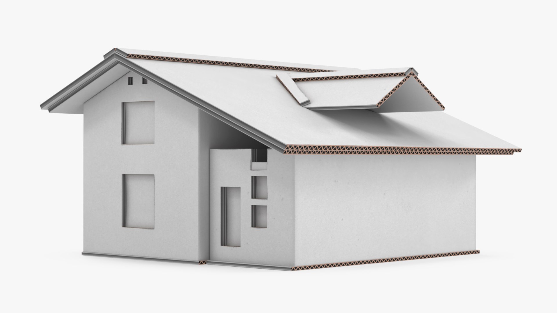 3D DIY Cardboard House White Model - TurboSquid 2207062