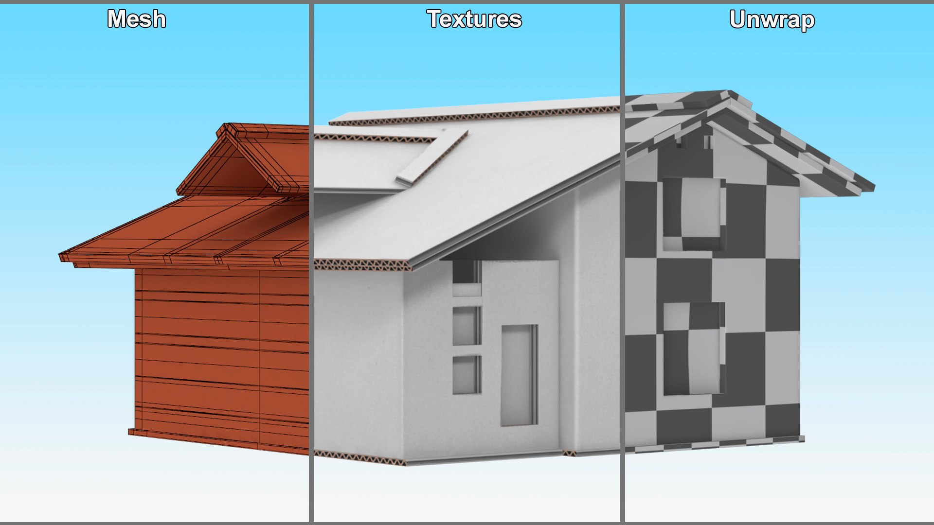 3D DIY Cardboard House White Model - TurboSquid 2207062