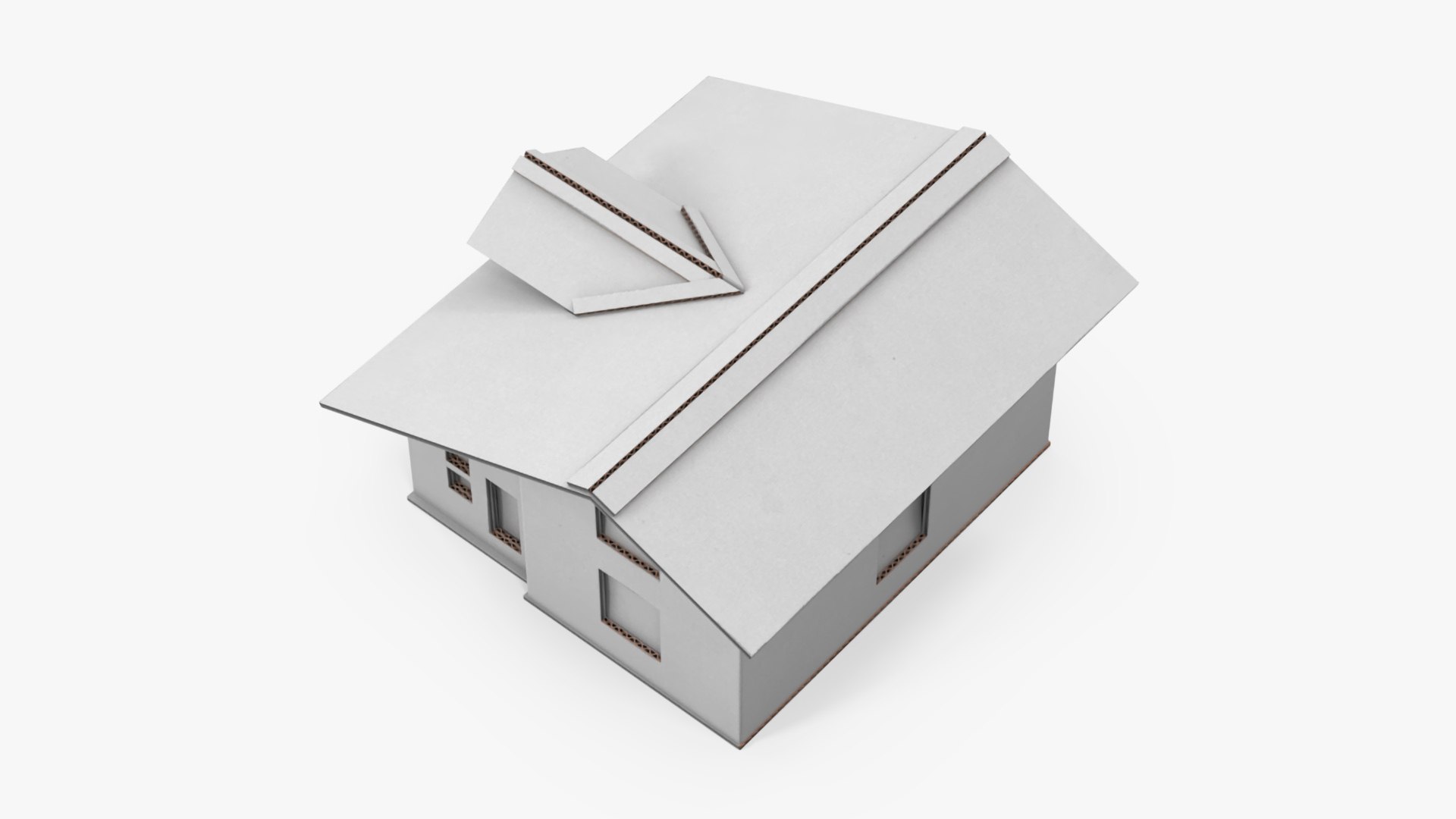 3D DIY Cardboard House White Model - TurboSquid 2207062