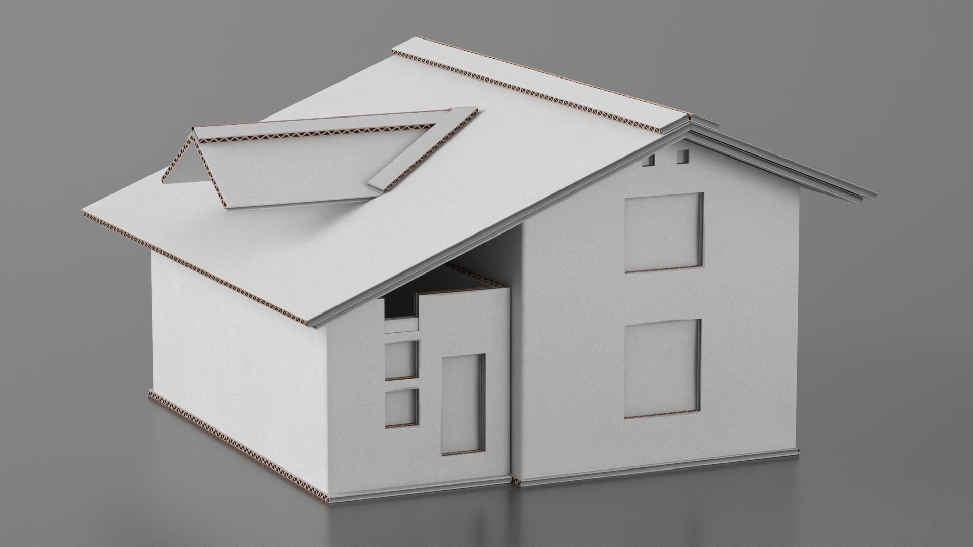 3D DIY Cardboard House White Model - TurboSquid 2207062