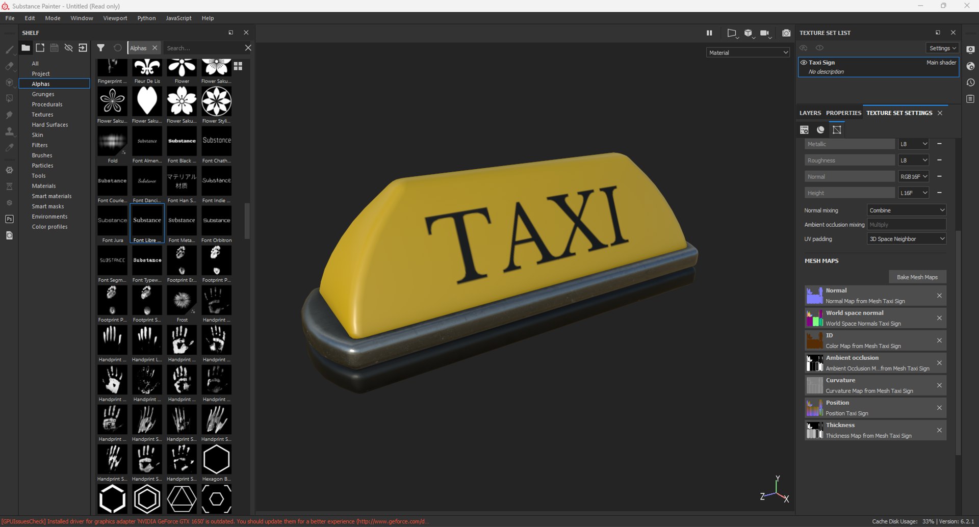 3D Taxi Sign - TurboSquid 2166620