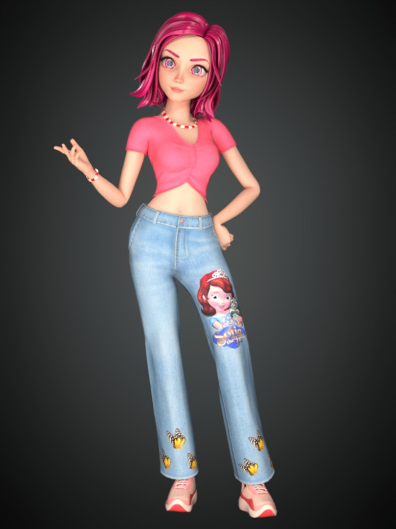 Cartoon Rigged Girl Character 3D Model 3D - TurboSquid 2154803