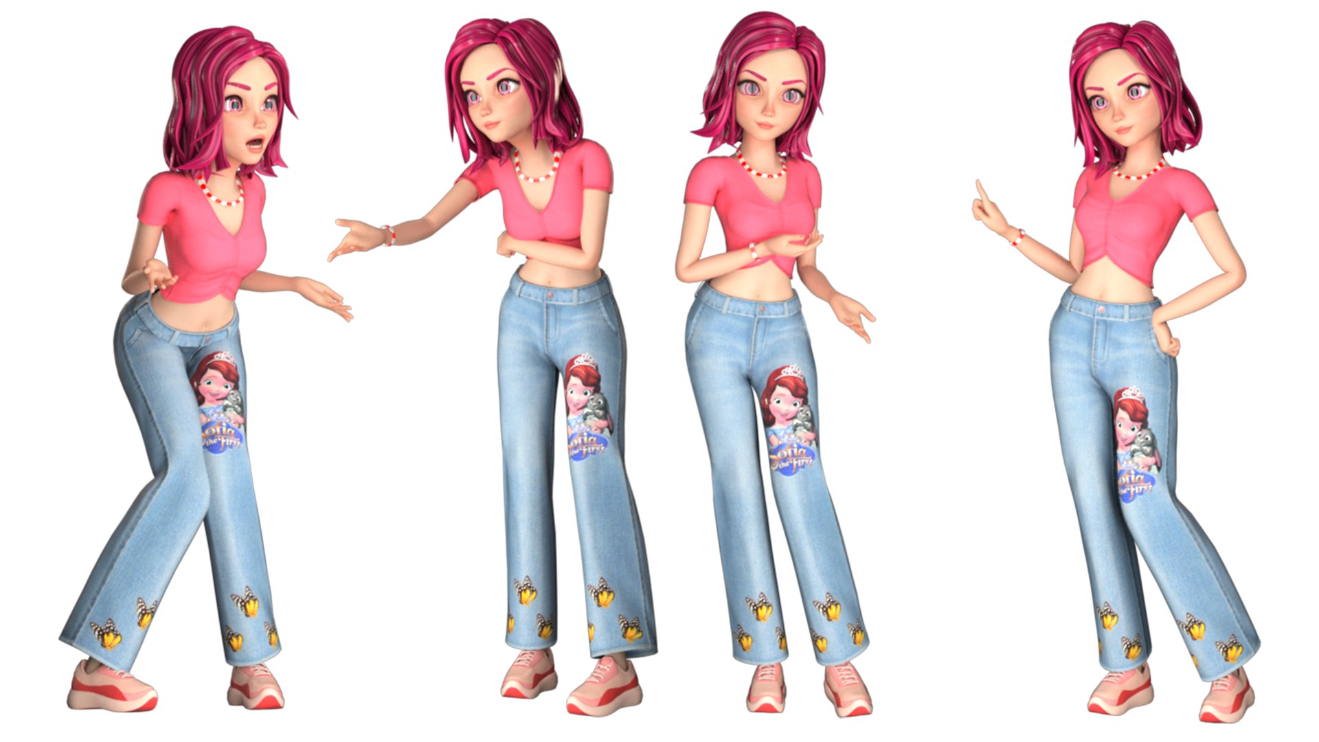 Cartoon Rigged Girl Character 3d Model 3d Turbosquid 2154803 