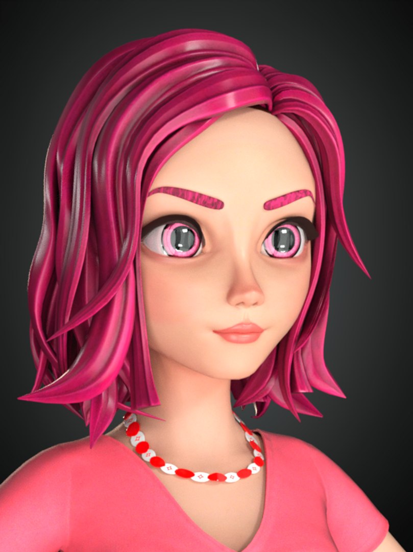 Cartoon Rigged Girl Character 3d Model 3d Turbosquid 2154803