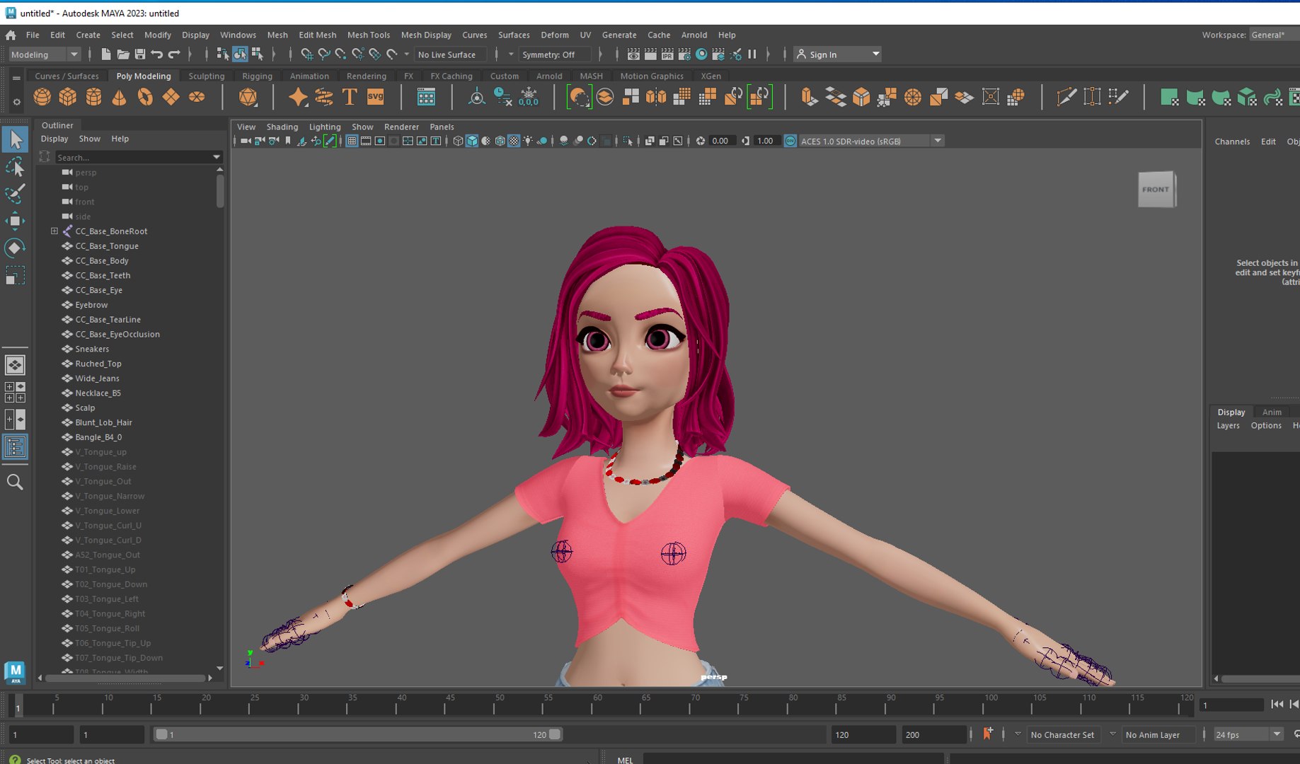 Cartoon Rigged Girl Character 3D model 3D - TurboSquid 2154803