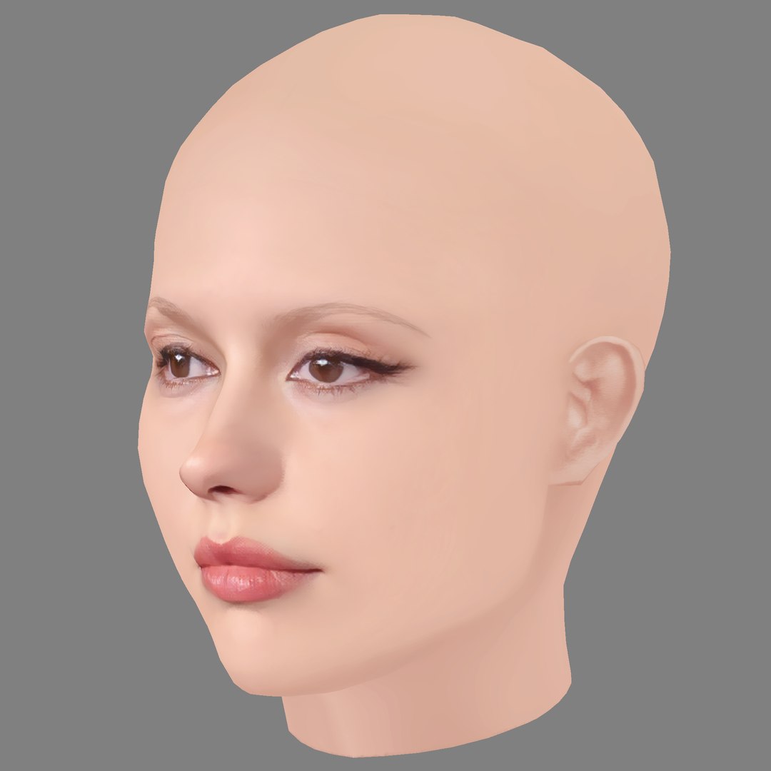 Mia Goth Head - No Hair - Low Poly Head For Game Model - TurboSquid 2365746