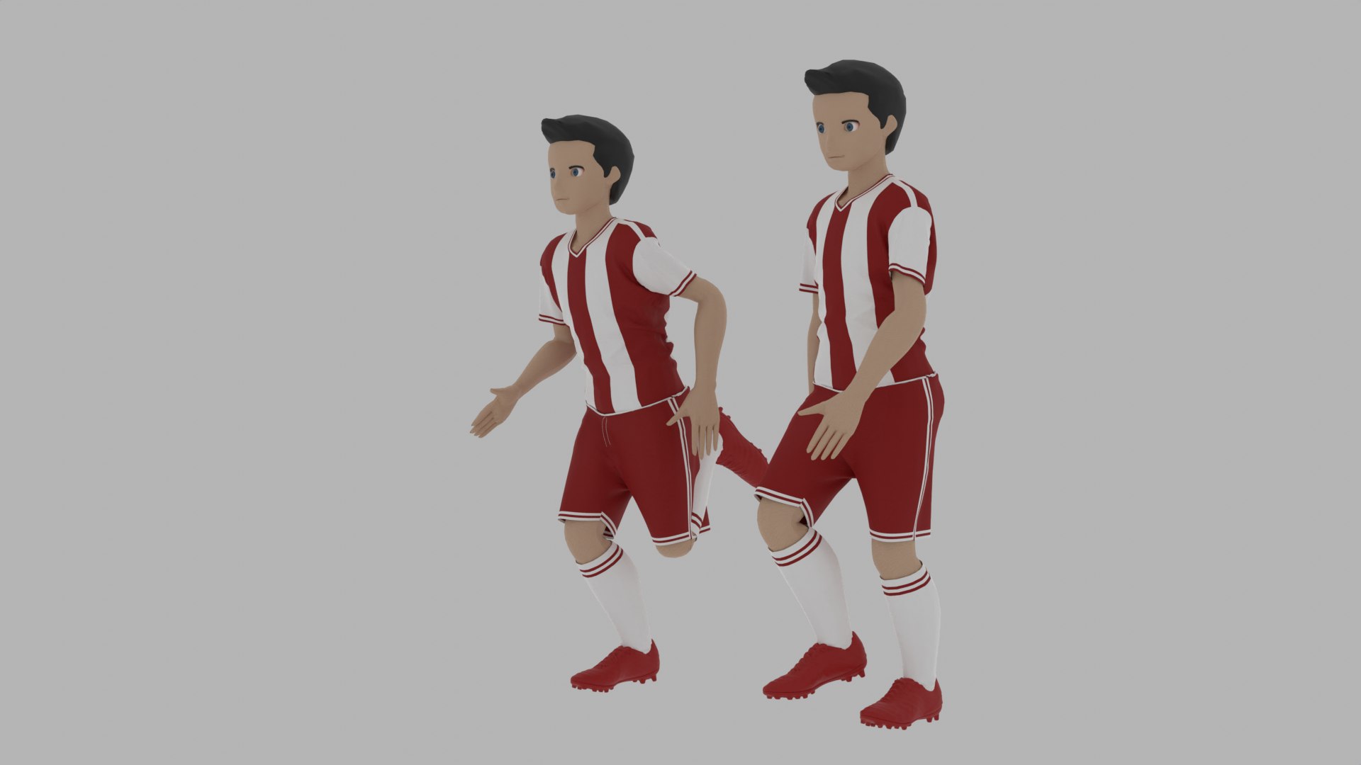 3D Model Cartoon Footballer Walking And Running Animation - TurboSquid ...
