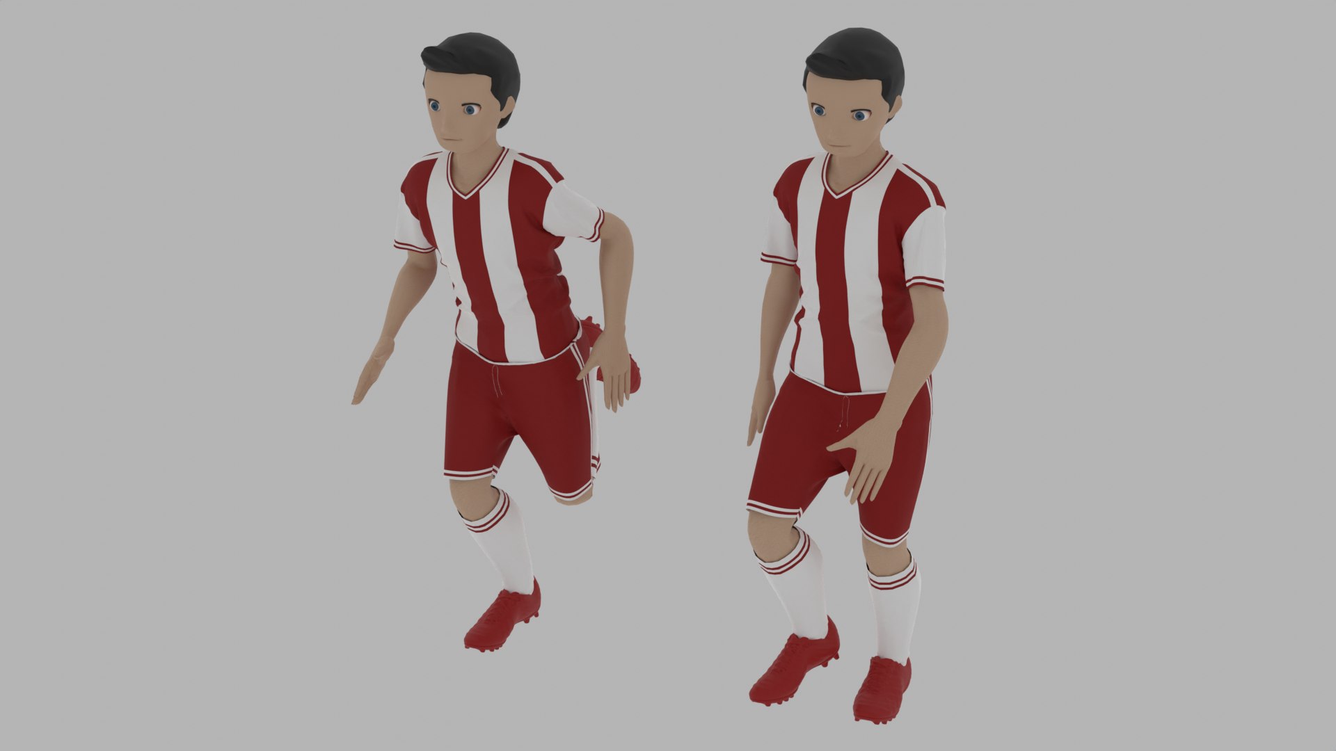 3D Model Cartoon Footballer Walking And Running Animation - TurboSquid ...