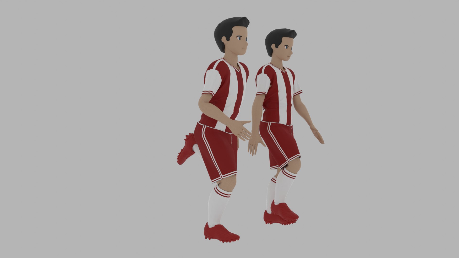 3D Model Cartoon Footballer Walking And Running Animation - TurboSquid ...