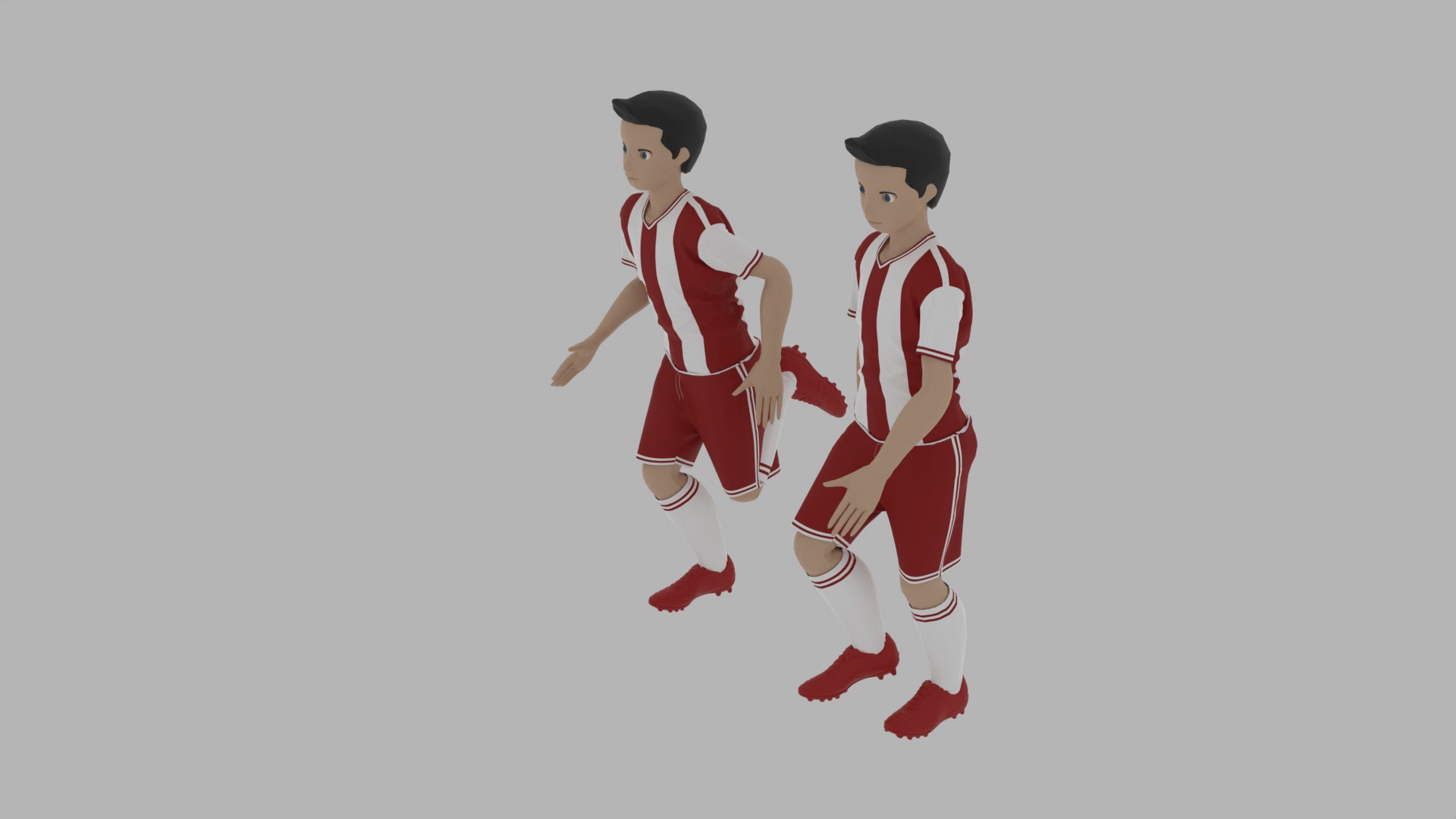 3D Model Cartoon Footballer Walking And Running Animation - TurboSquid ...