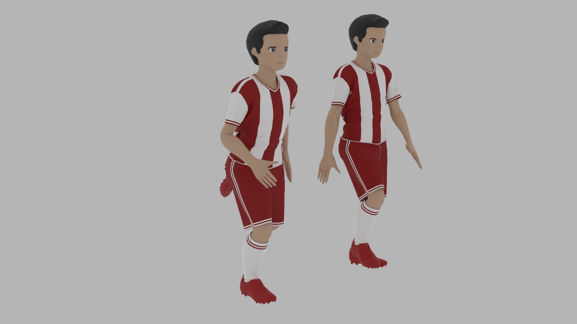3D Model Cartoon Footballer Walking And Running Animation - TurboSquid ...