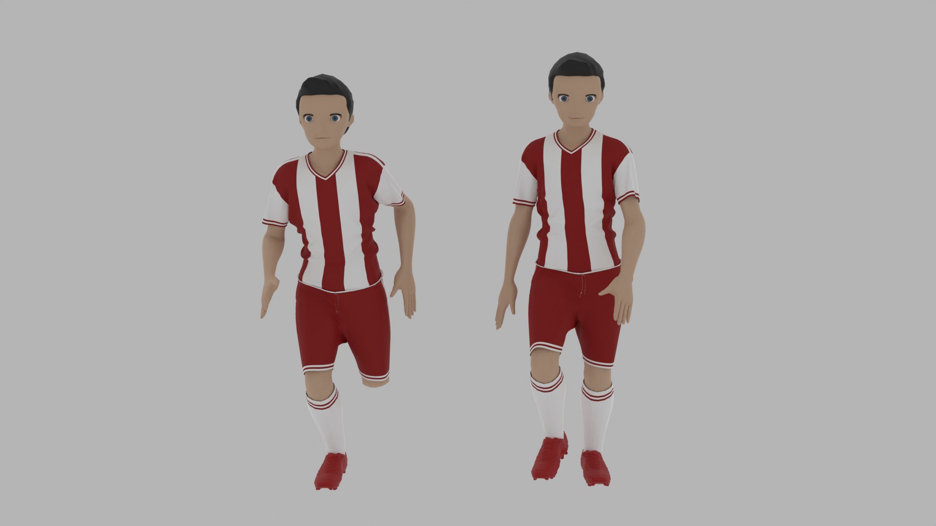 3D Model Cartoon Footballer Walking And Running Animation - TurboSquid ...