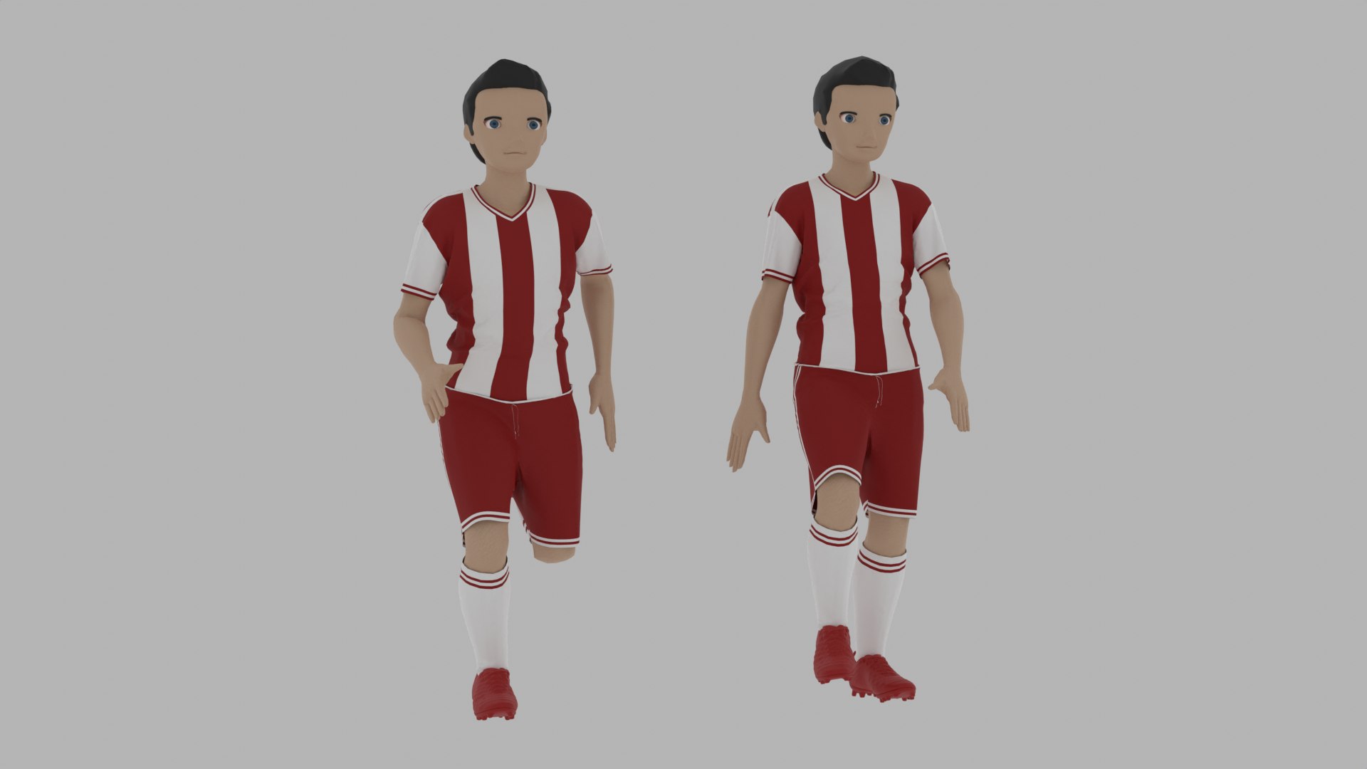 3D Model Cartoon Footballer Walking And Running Animation - TurboSquid ...