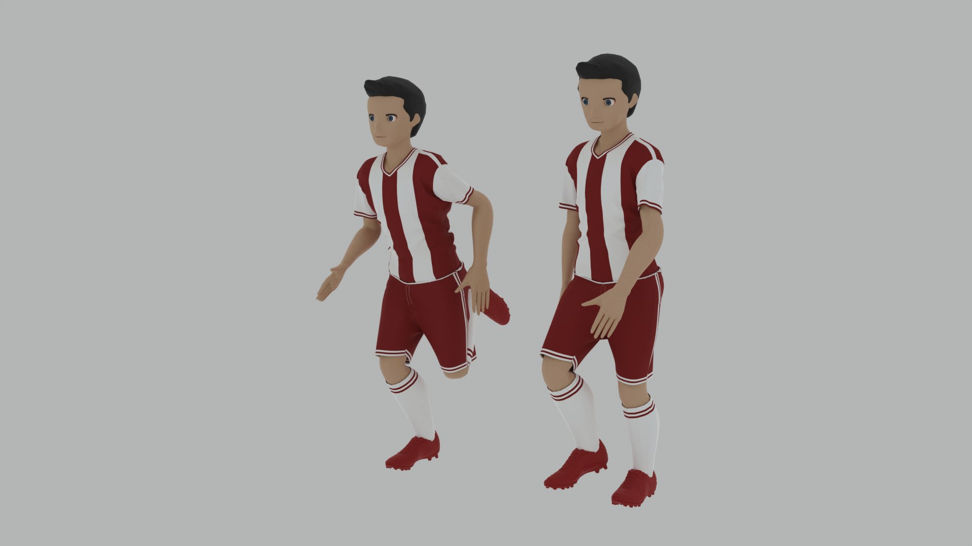 3D Model Cartoon Footballer Walking And Running Animation - TurboSquid ...