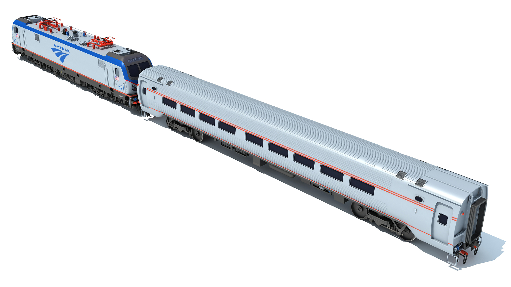 Amtrak train 3D model - TurboSquid 1681341