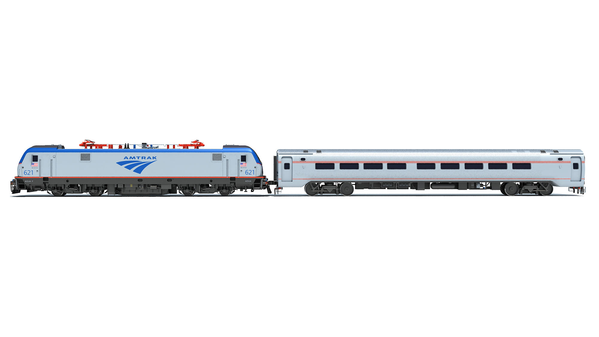 Amtrak train 3D model - TurboSquid 1681341