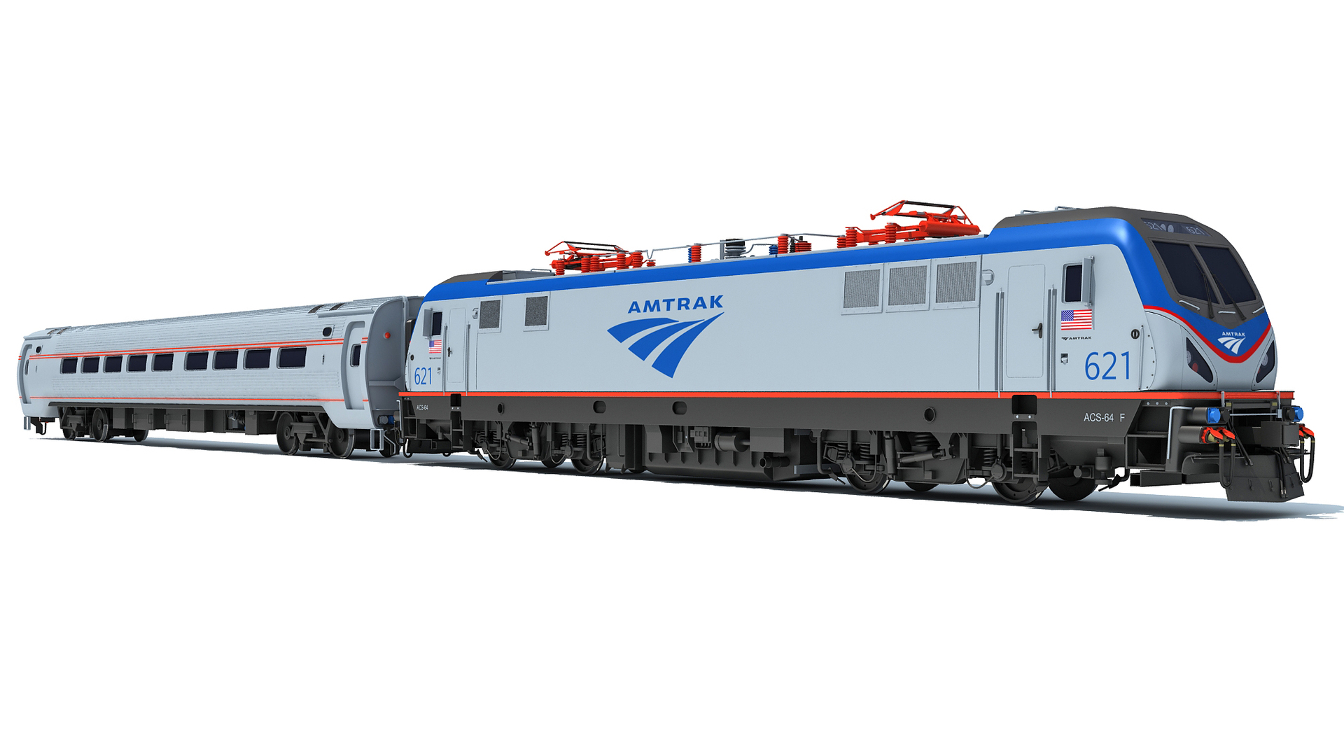 Amtrak train 3D model - TurboSquid 1681341