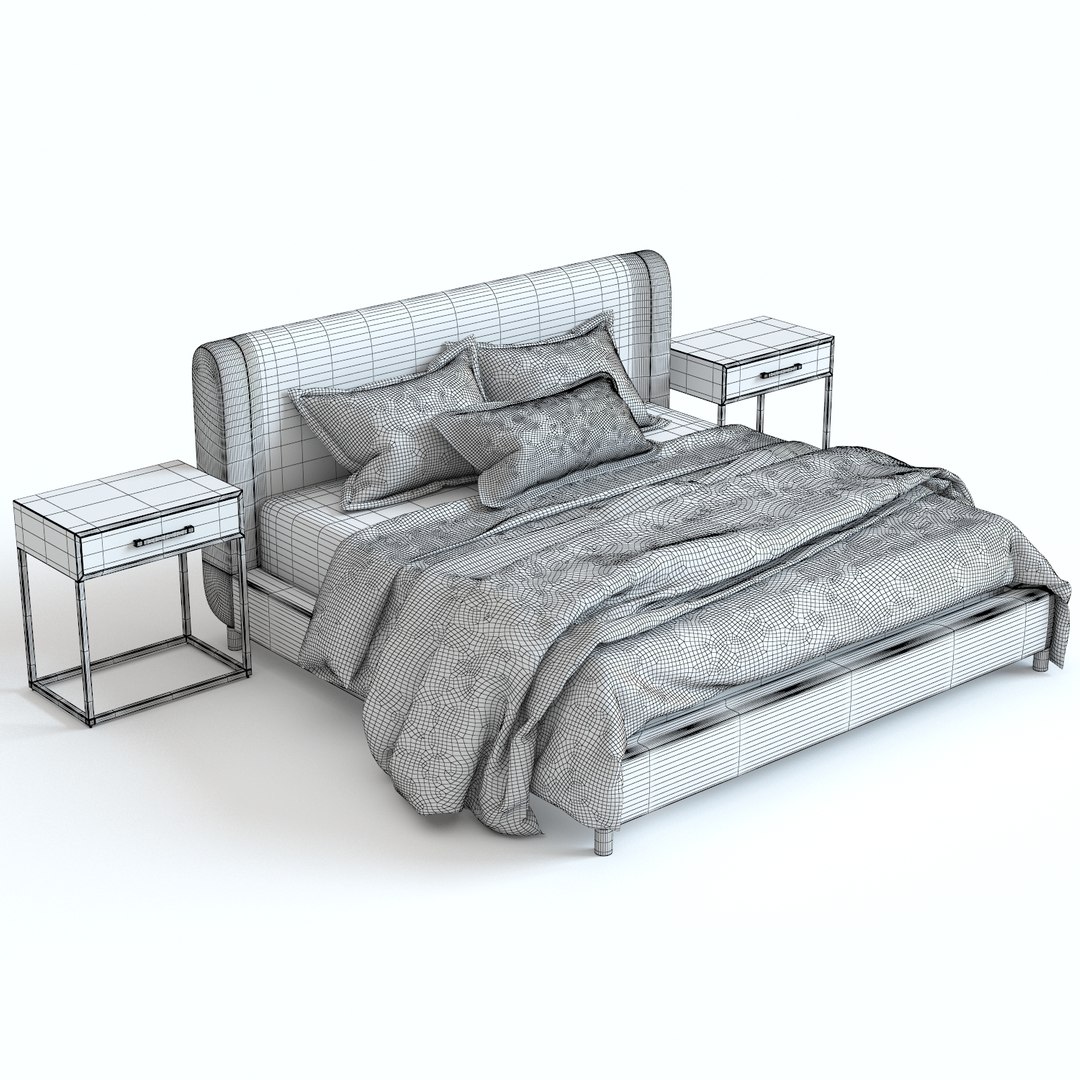 Pottery Barn Rochella Bed 3D - TurboSquid 1488306