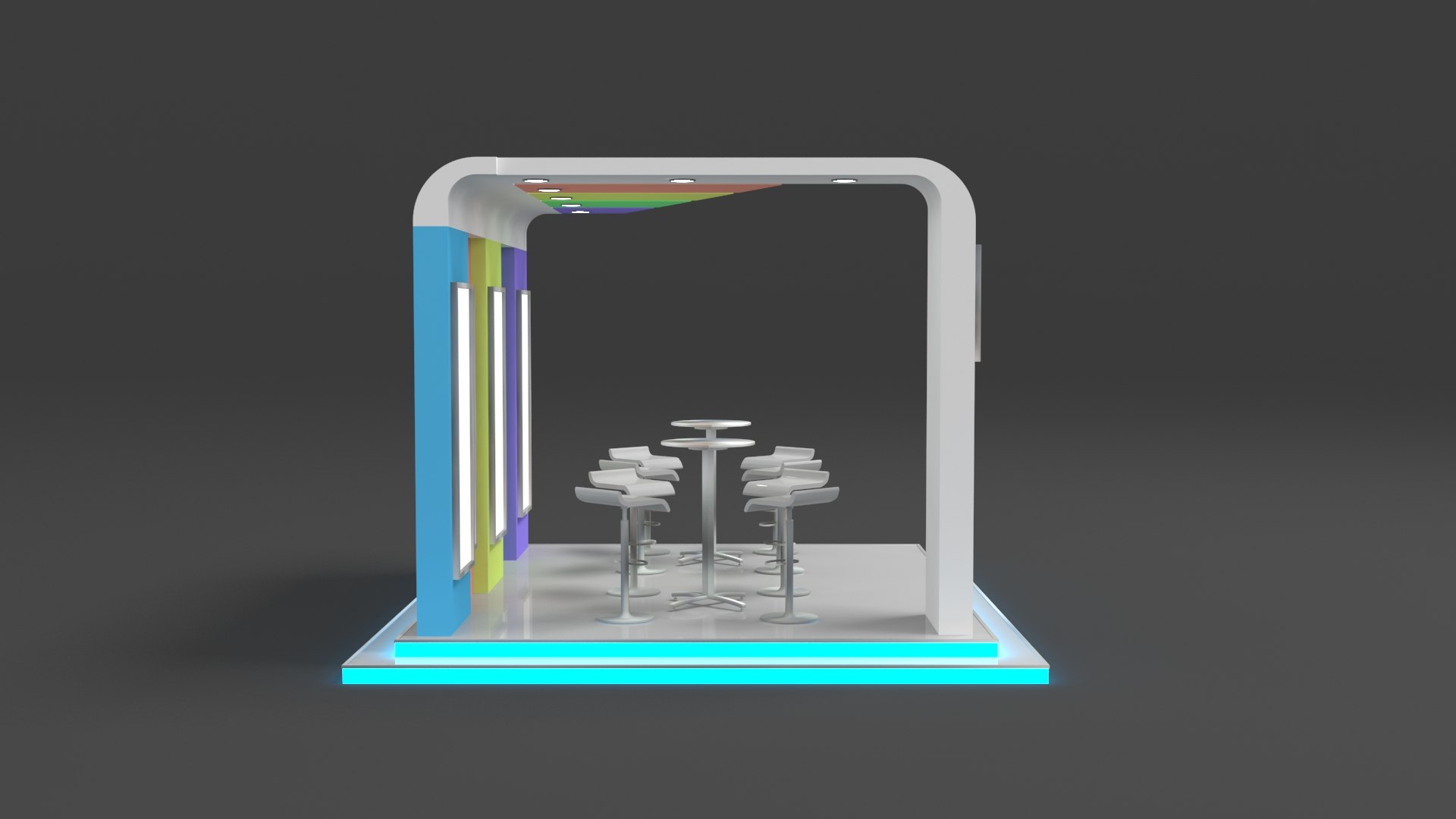 Stand Booth Colorful Backdrop 3D - TurboSquid 1937362