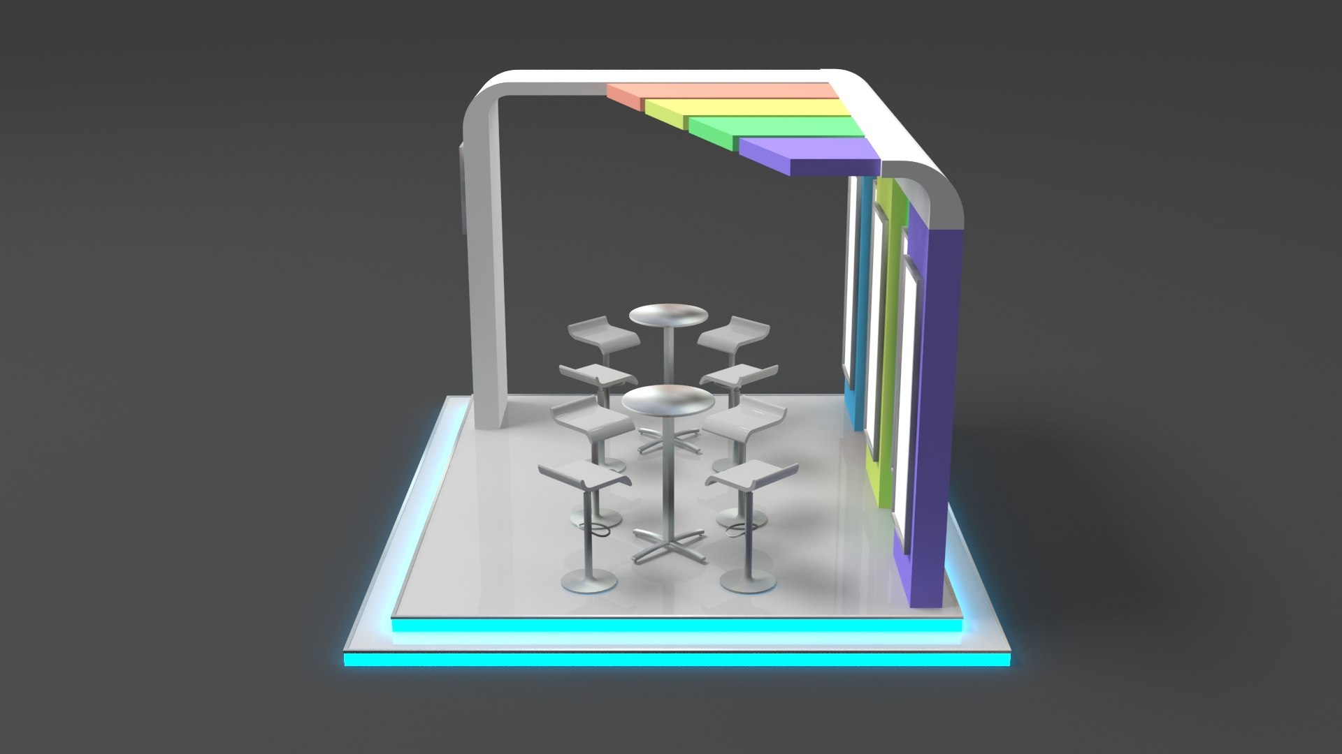 Stand Booth Colorful Backdrop 3D - TurboSquid 1937362
