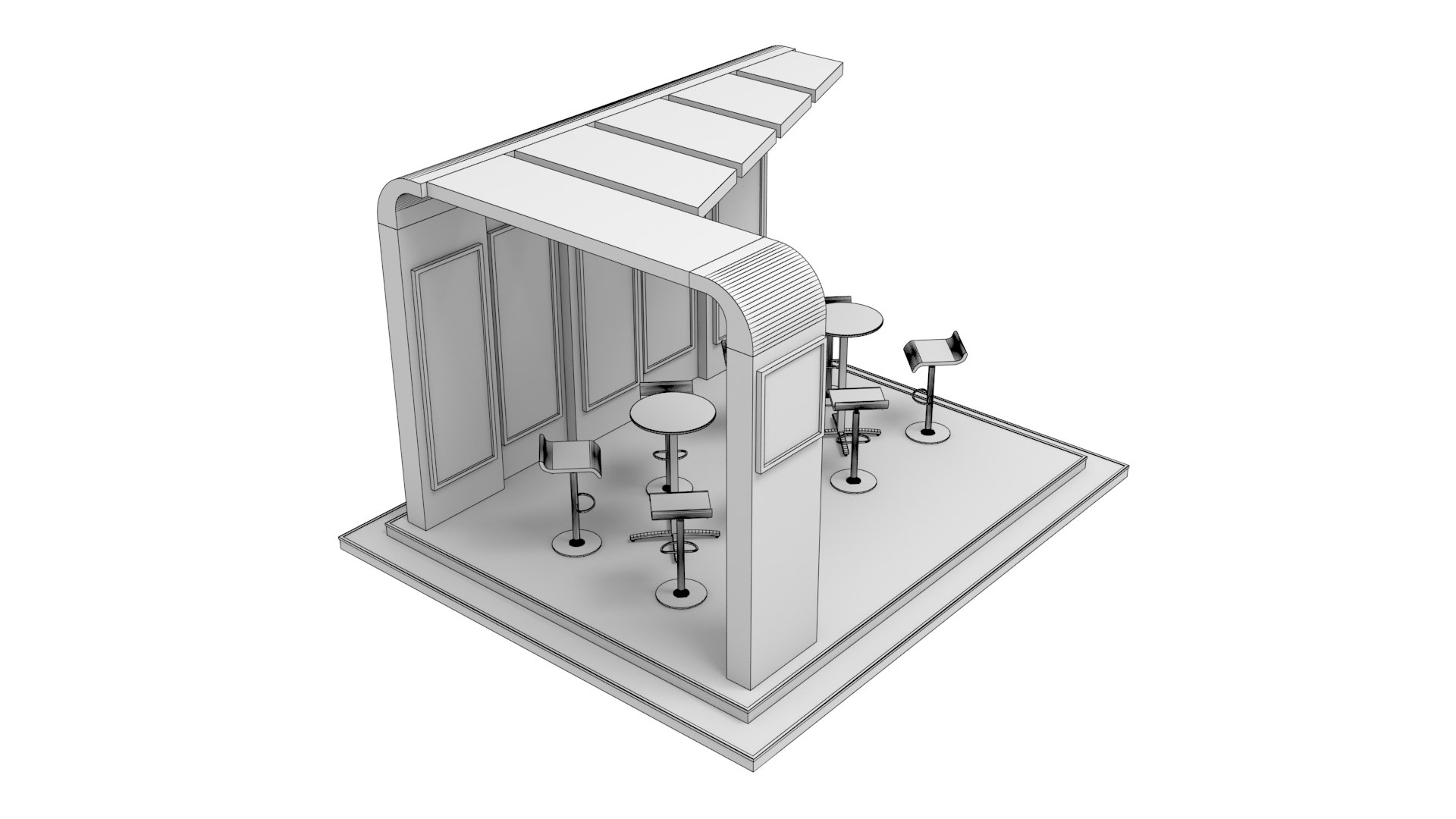 Stand Booth Colorful Backdrop 3D - TurboSquid 1937362