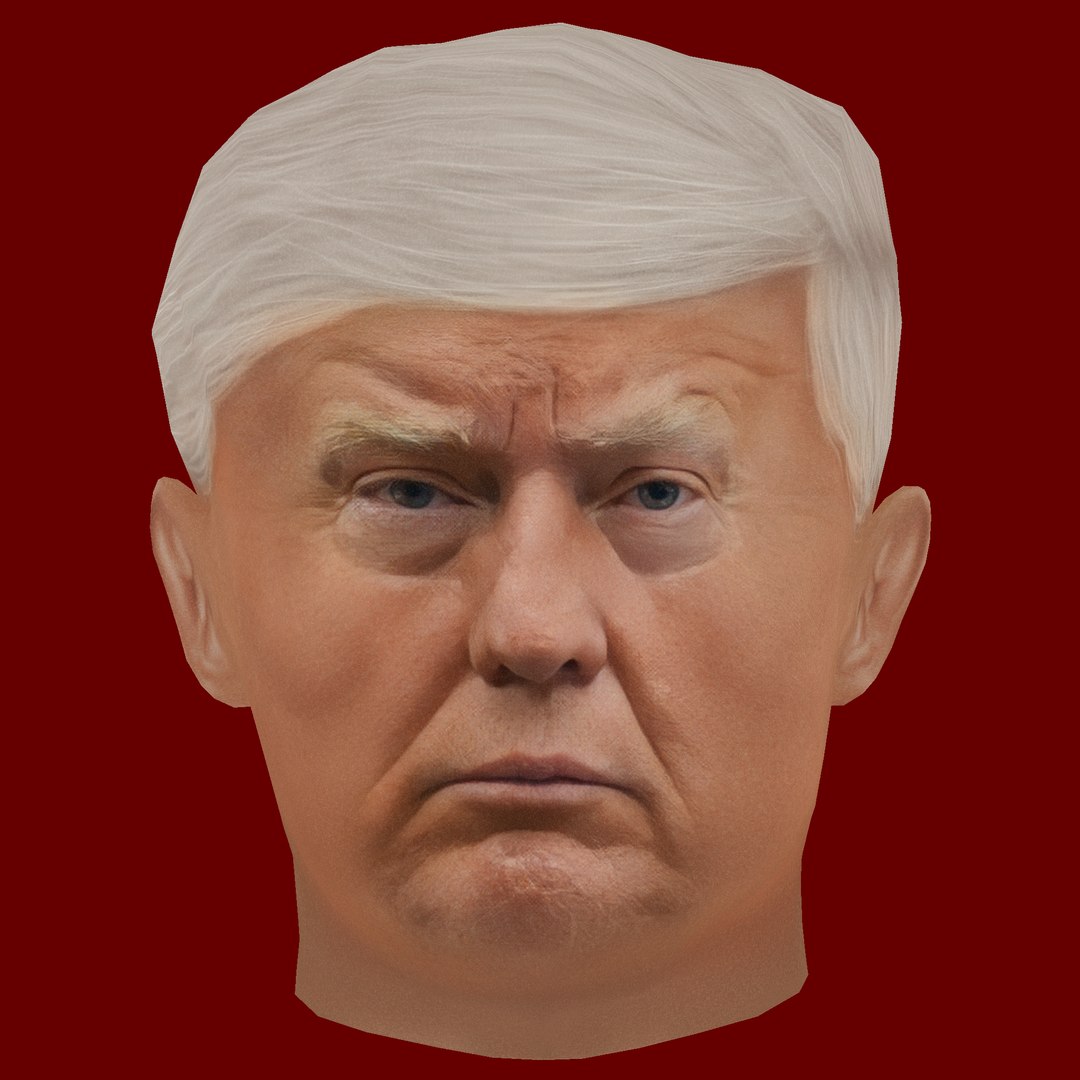 Low Poly Head Of The President - Donald Trump Model - TurboSquid 2206355