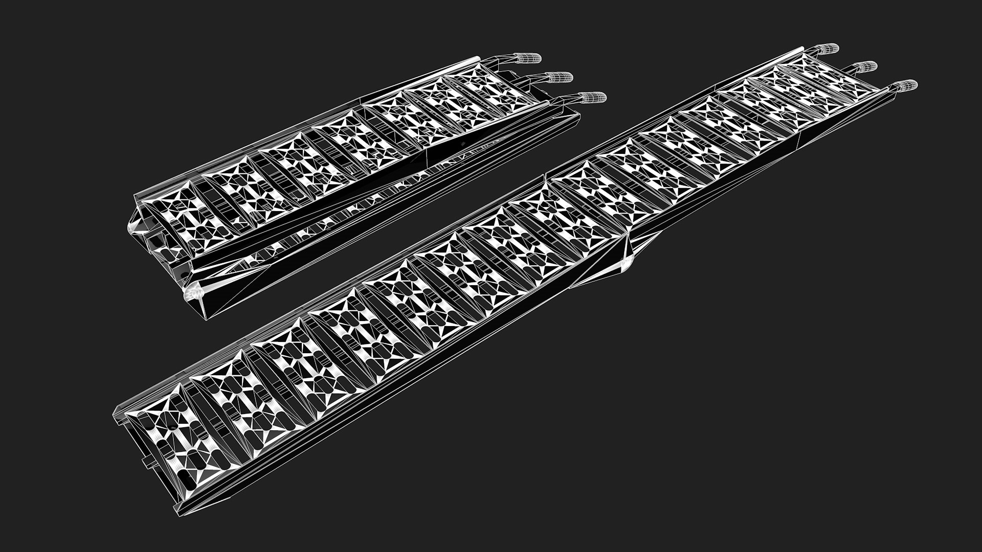 3D Ladder for ATV and motorcycle folded and unfolded ramp trap ...