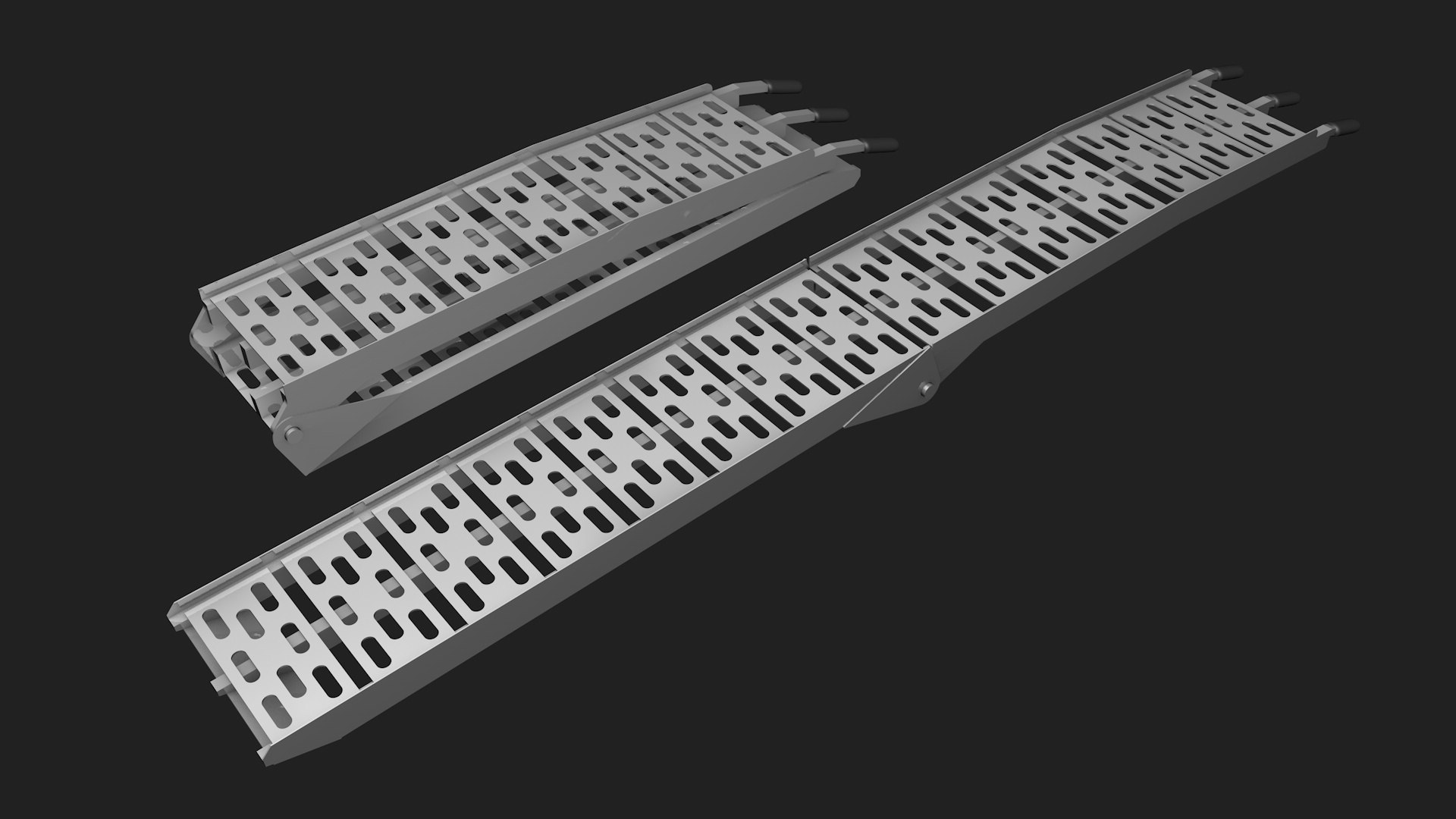 3D Ladder for ATV and motorcycle folded and unfolded ramp trap ...