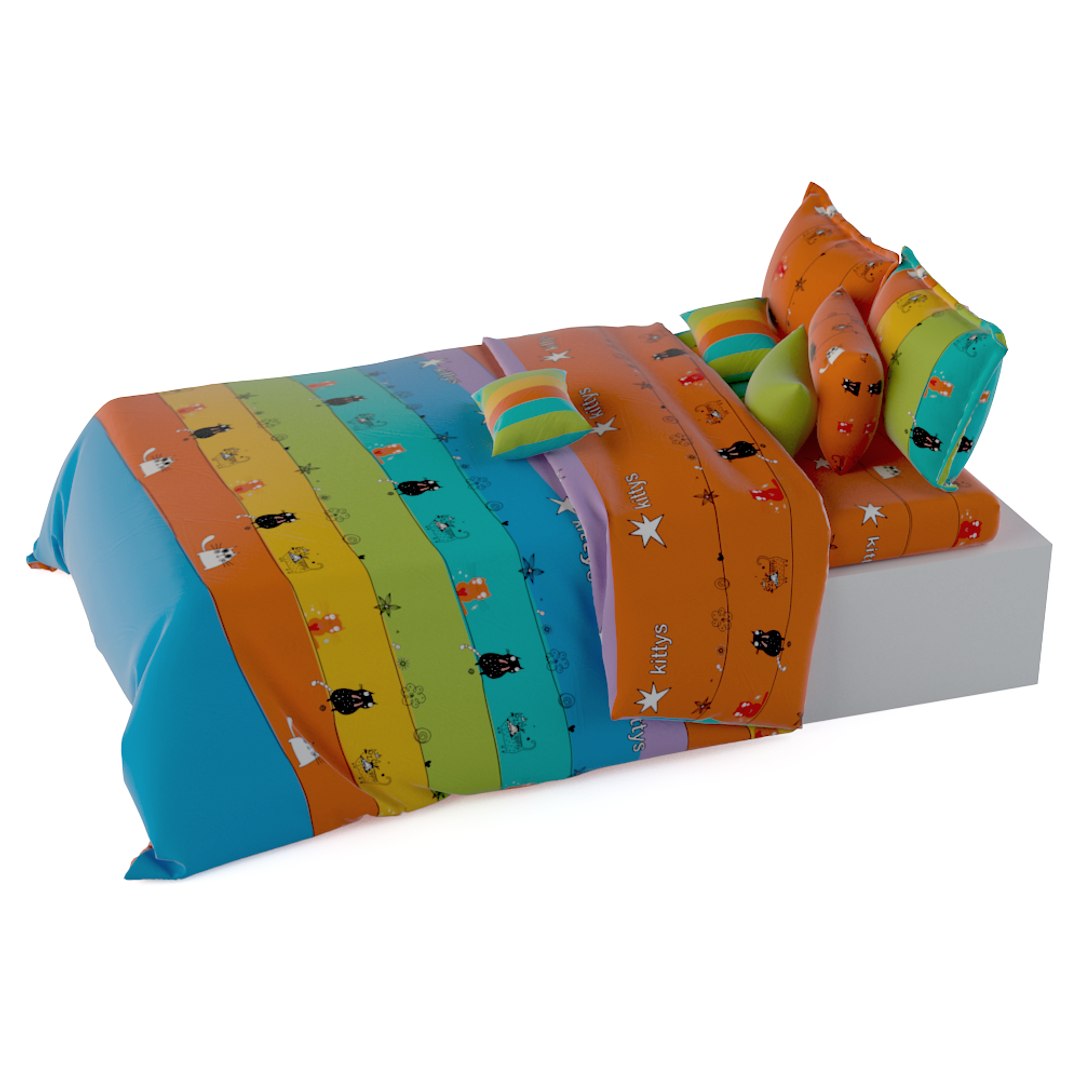 3d Children Bed Linen Model