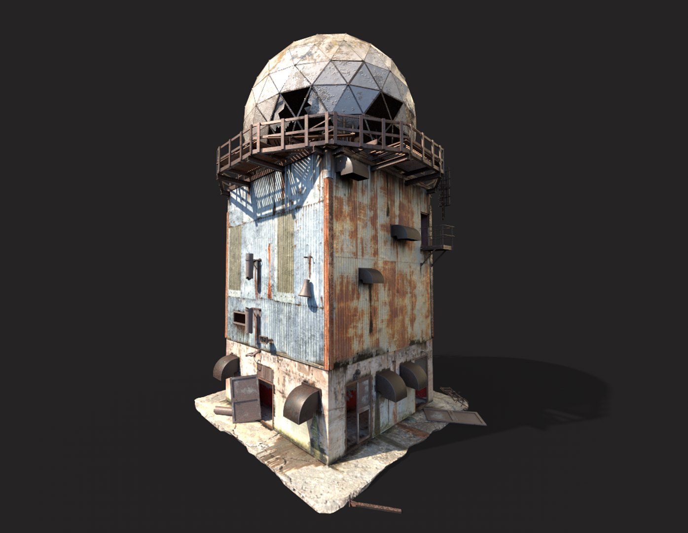 Abandoned Radar Building 3D model - TurboSquid 1791945