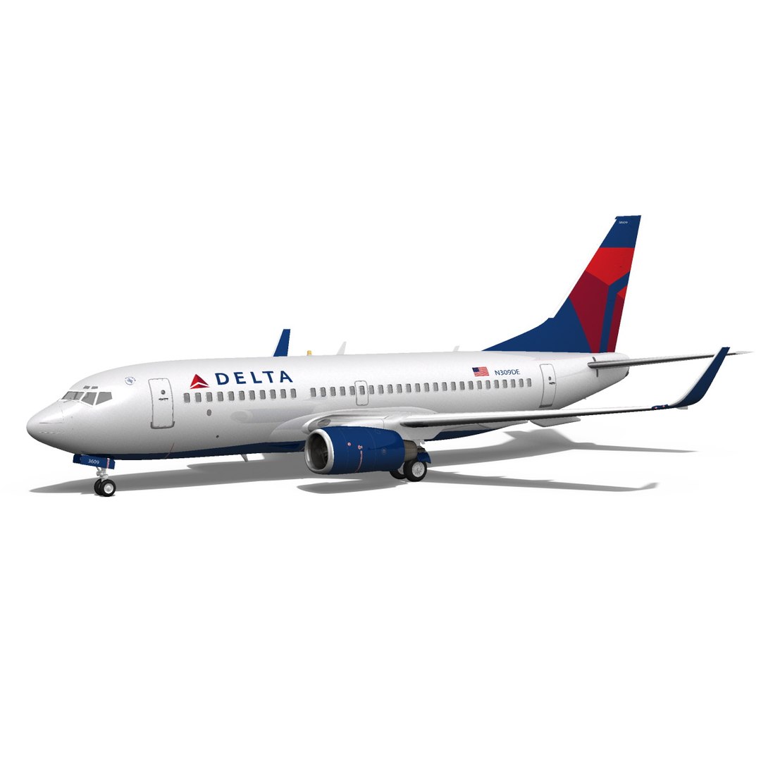 3d Model Delta Airlines Boeing 737-700w