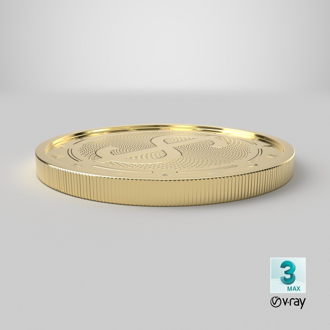 Dollar Gold Coin 5 3D Model - TurboSquid 2274026