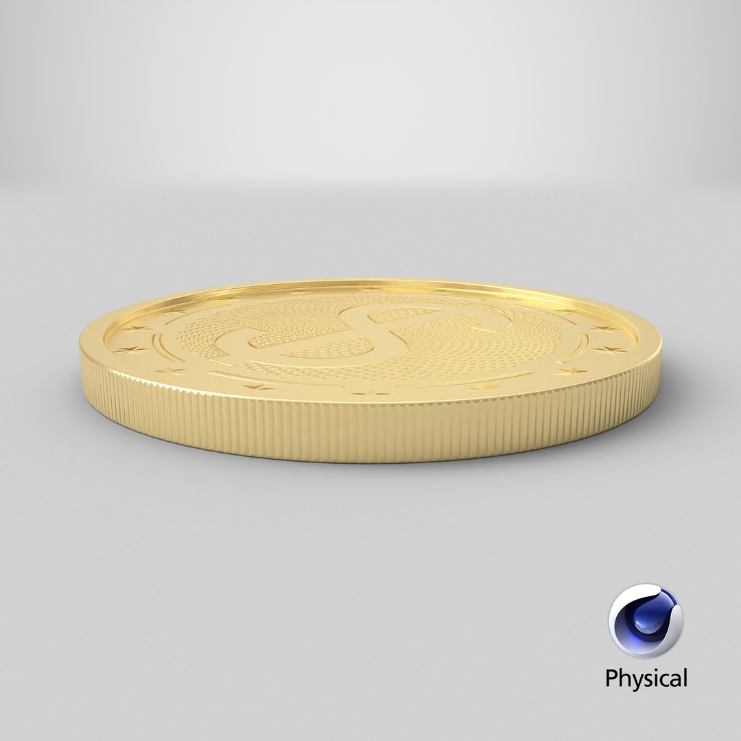 Dollar Gold Coin 5 3D Model - TurboSquid 2274026